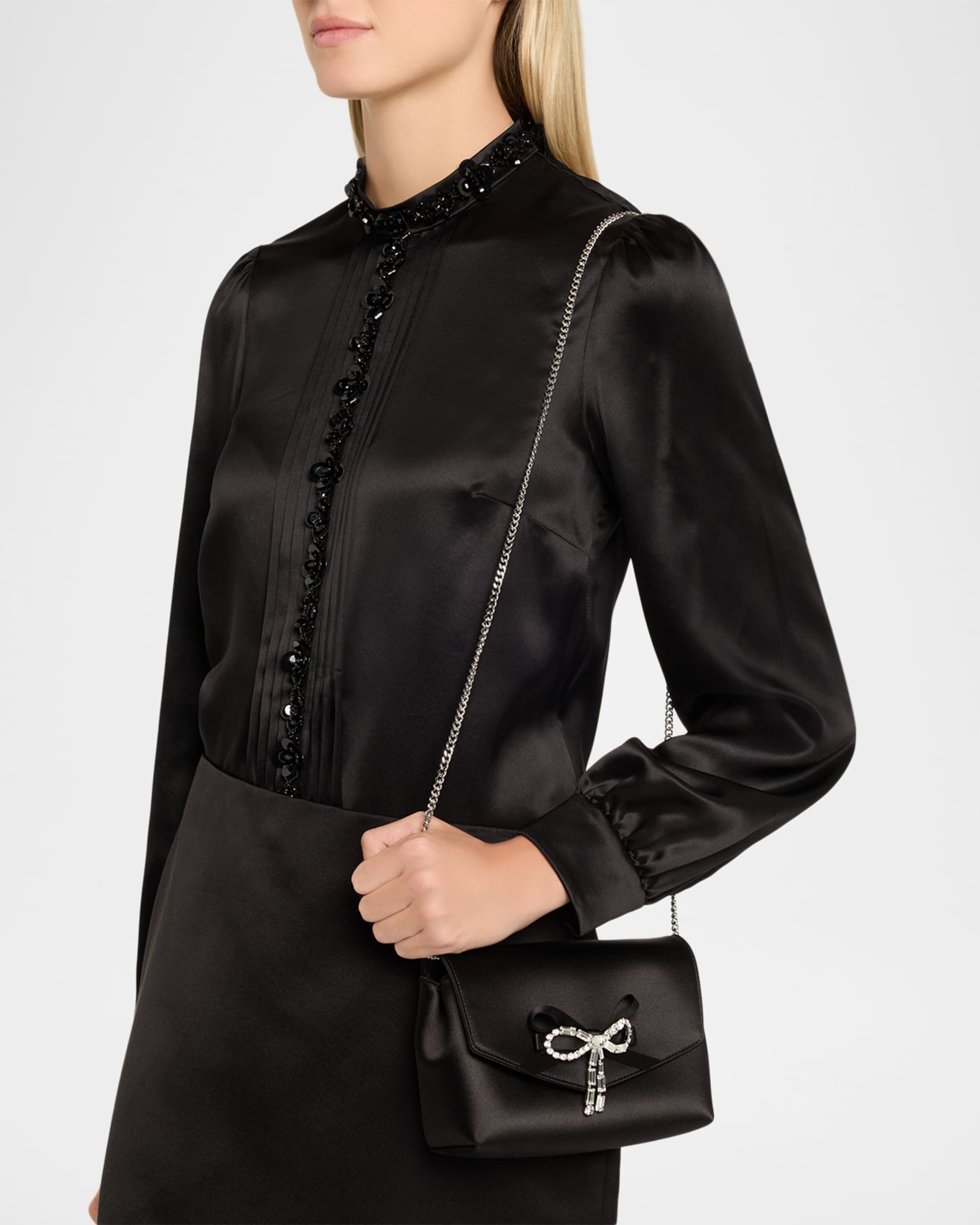 Jimmy Choo Soft Bow Mini Clutch Bag | Neiman Marcus