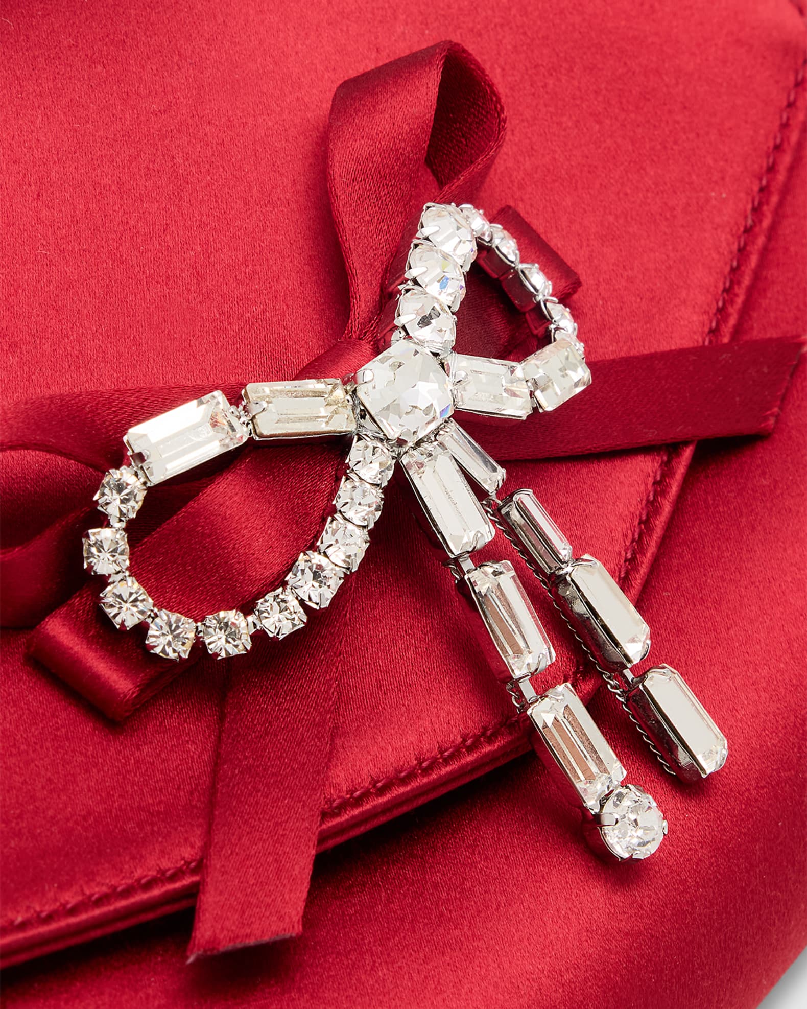Jimmy Choo Mini Crystal Bow-Embellished Satin Crossbody Bag | Neiman Marcus