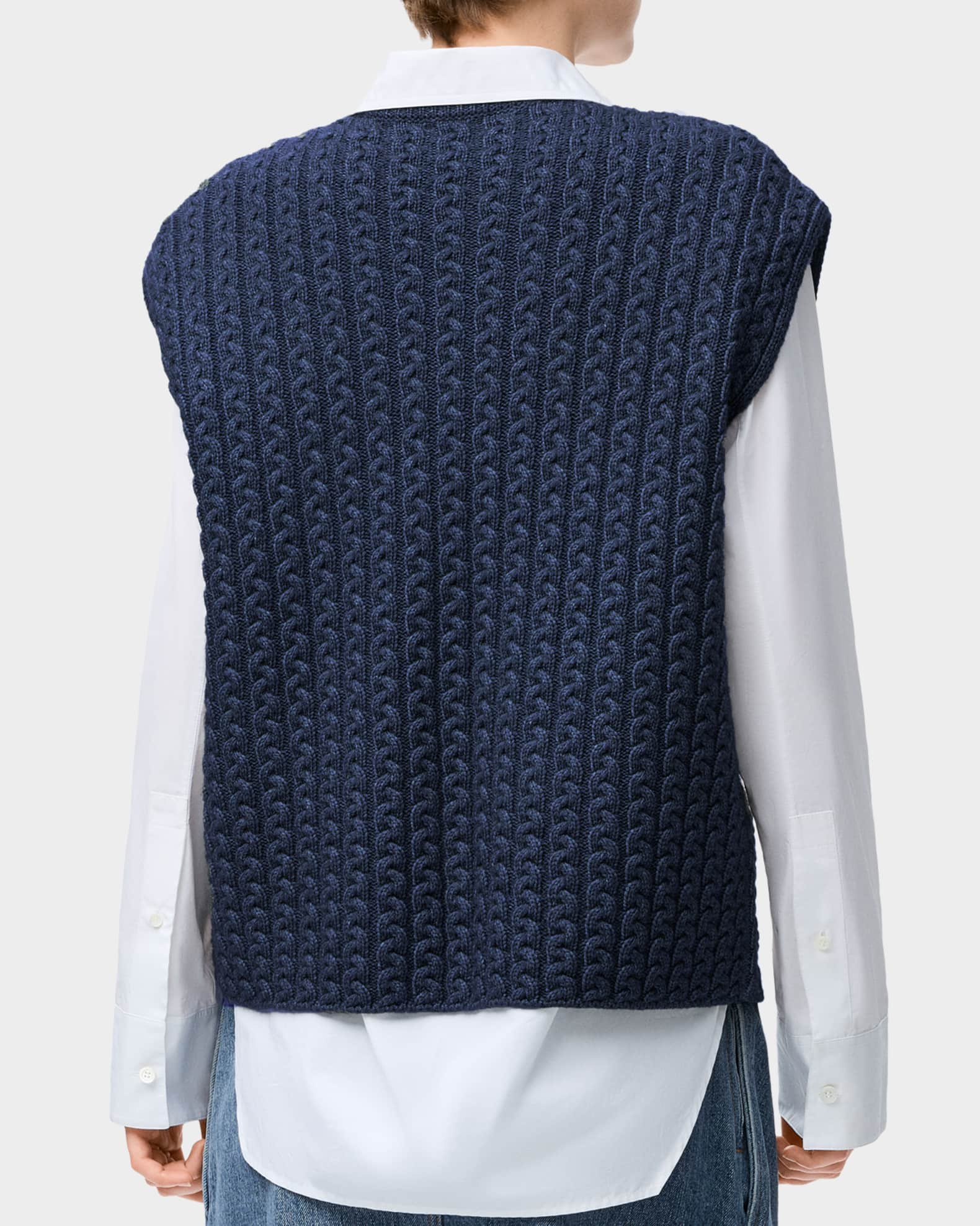 Loewe Anagram Cable Knit Vest | Neiman Marcus