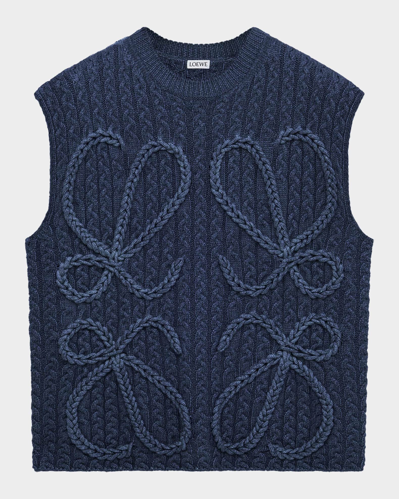 Loewe Anagram Cable Knit Vest | Neiman Marcus