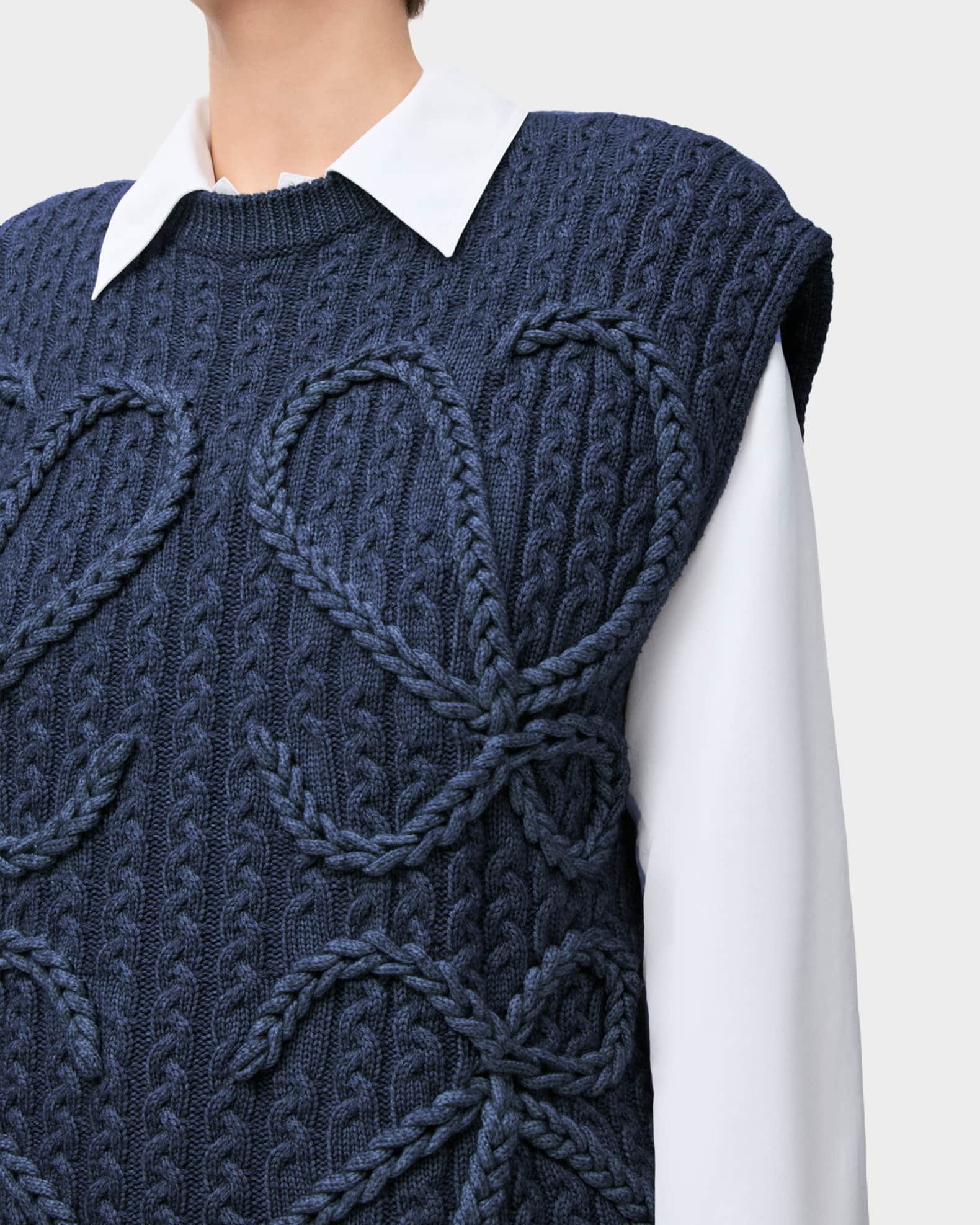 Loewe Anagram Cable Knit Vest | Neiman Marcus