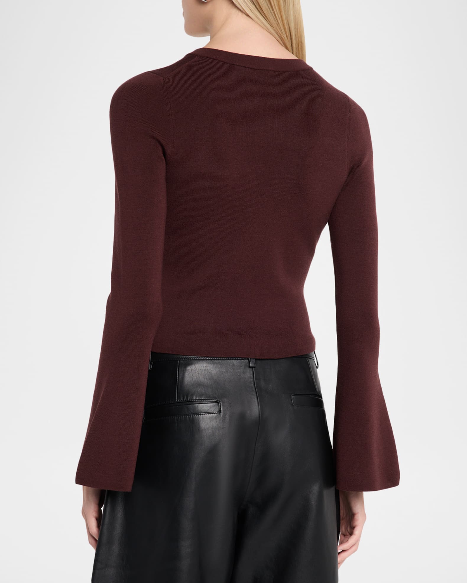 SIMKHAI Evren Wool Chain Cut-Out Top | Neiman Marcus