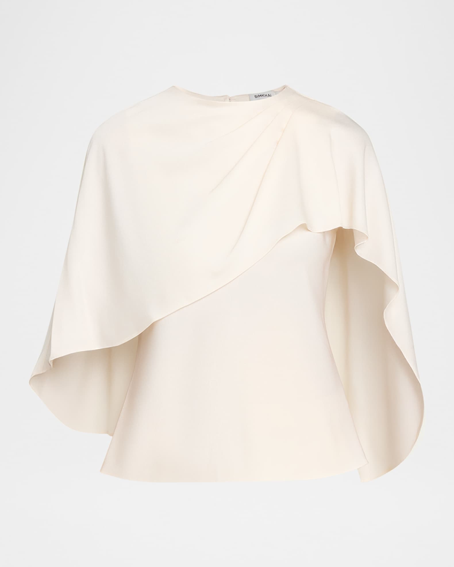 SIMKHAI Eliora Satin Cape Top | Neiman Marcus