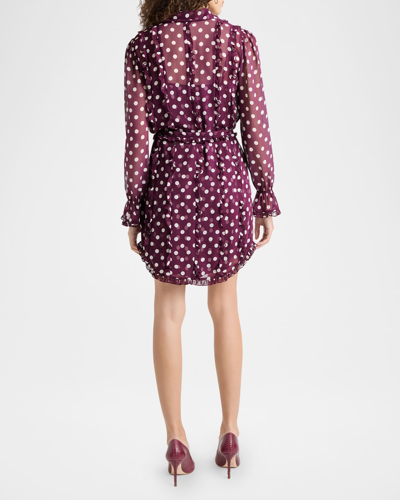 Cinq a Sept Estelle Camille Polka Dot Mini Shirtdress | Neiman Marcus