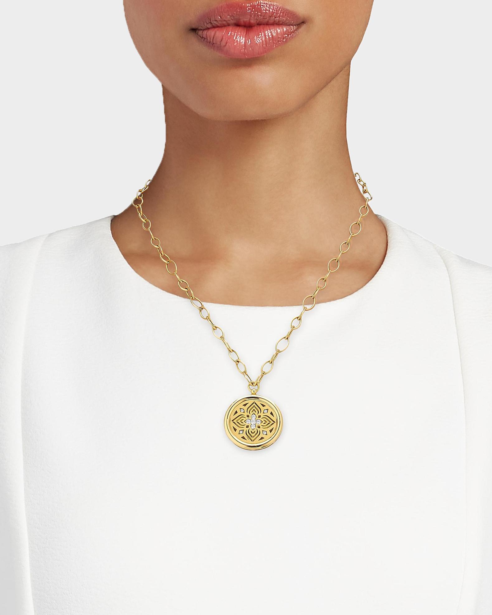 Roberto Coin Arabesque 18K Yellow Gold & 0.32 TCW Diamond Necklace ...