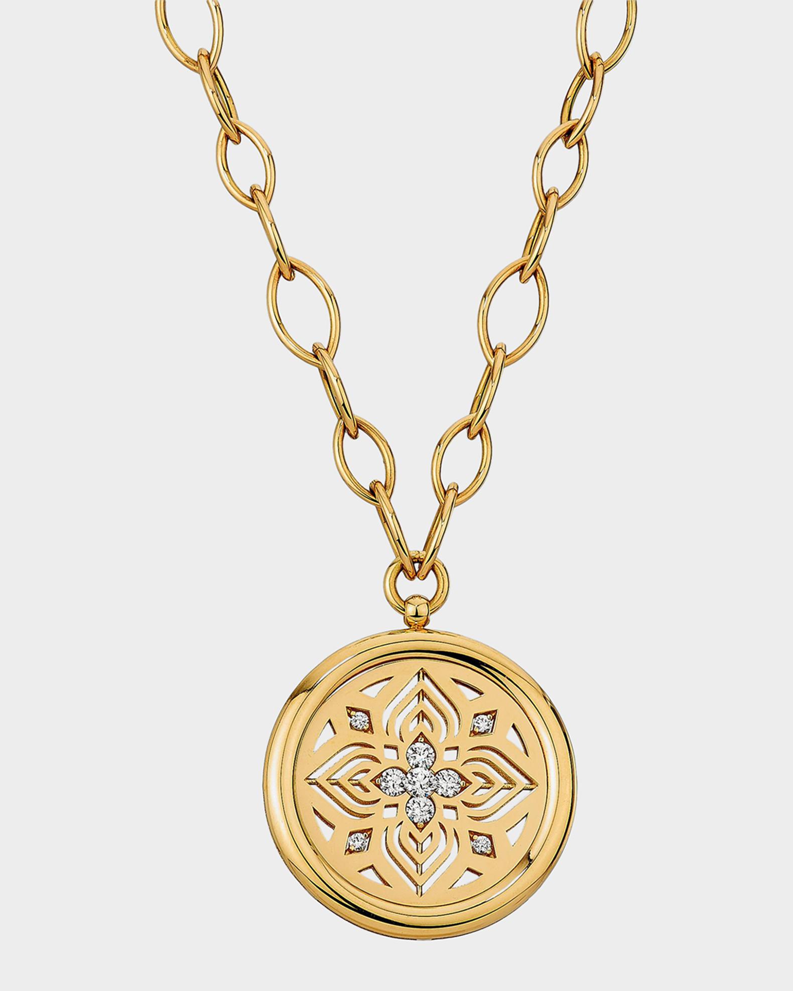 Roberto Coin Arabesque 18K Yellow Gold & 0.32 TCW Diamond Necklace ...