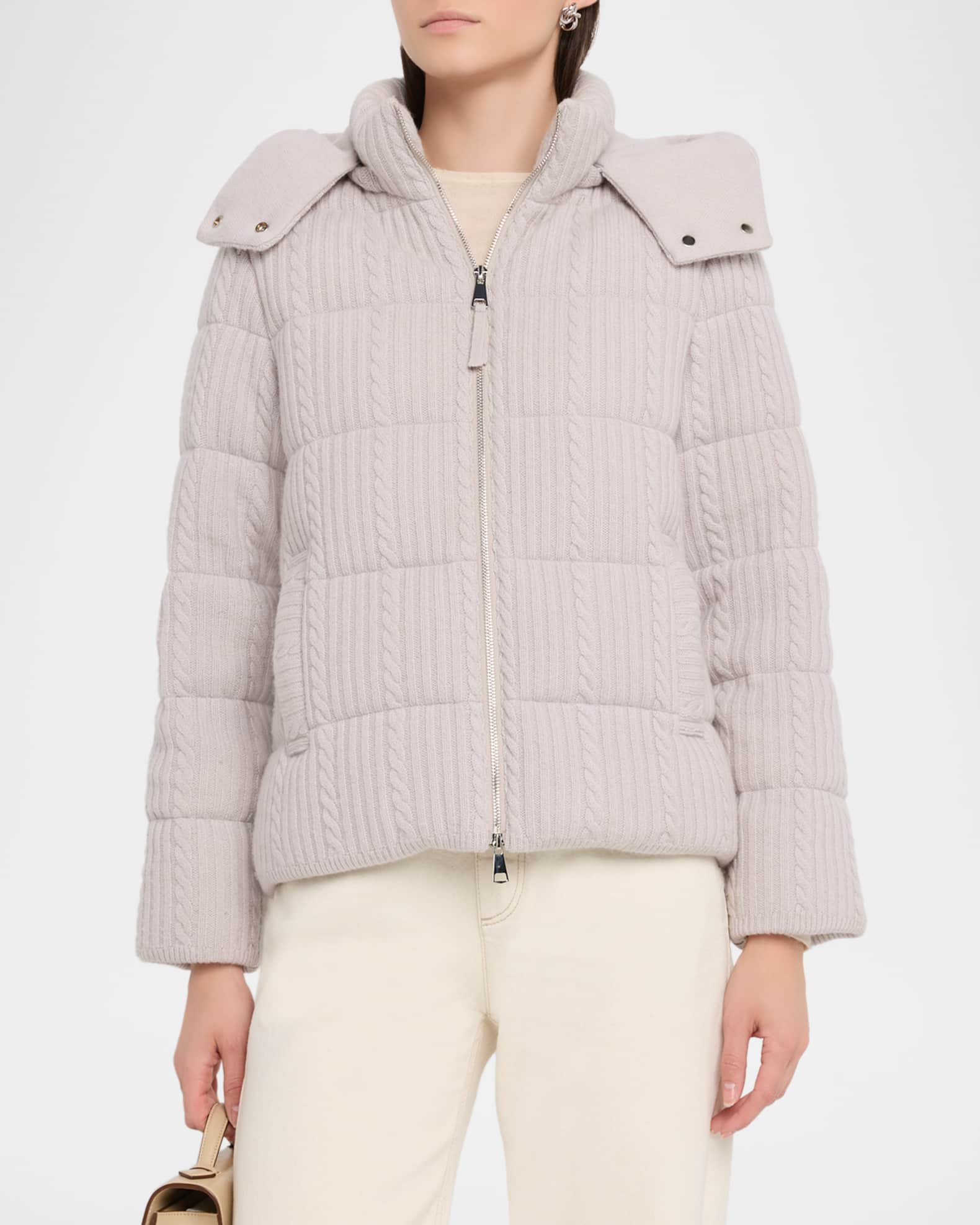 Purotatto Cable Wool-Cashmere Puffer Jacket | Neiman Marcus