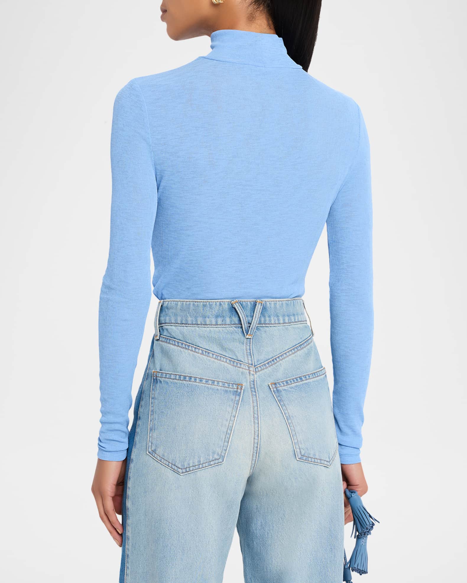 Veronica Beard Wyeth Ribbed Turtleneck Top | Neiman Marcus