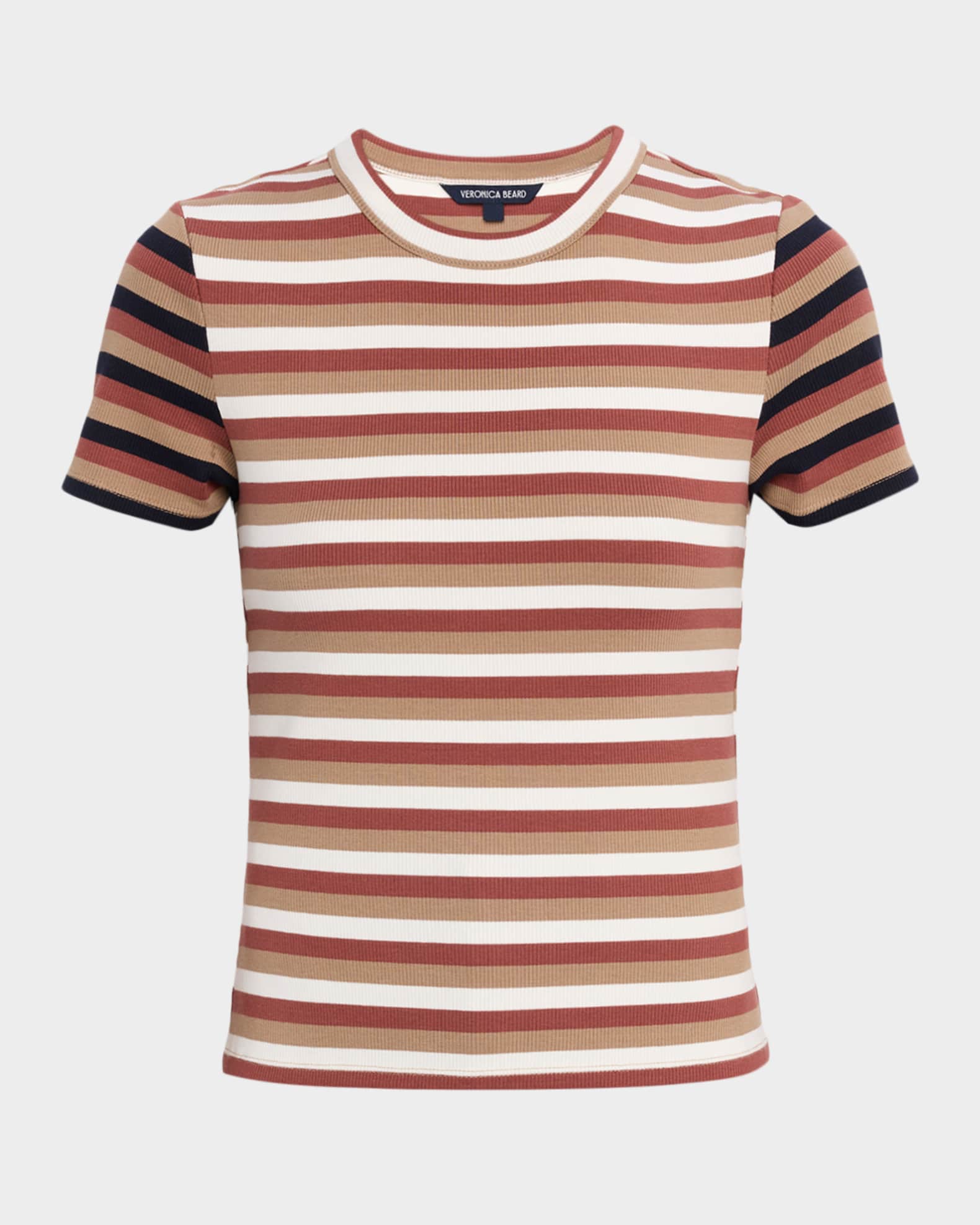 Veronica Beard Pruitt Striped Ribbed T-Shirt | Neiman Marcus