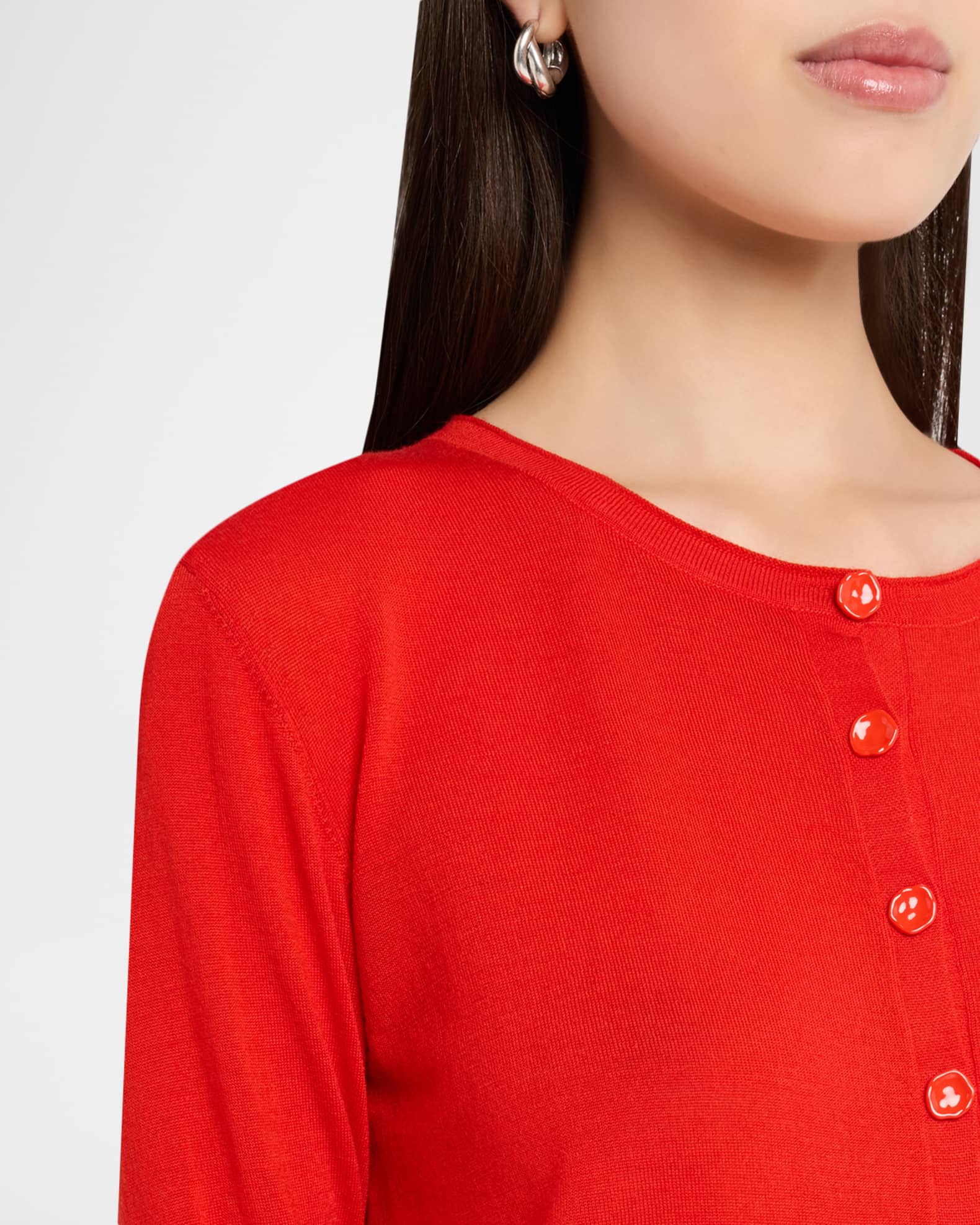 Jason Wu Collection Button-Down Merino Wool Cardigan | Neiman Marcus