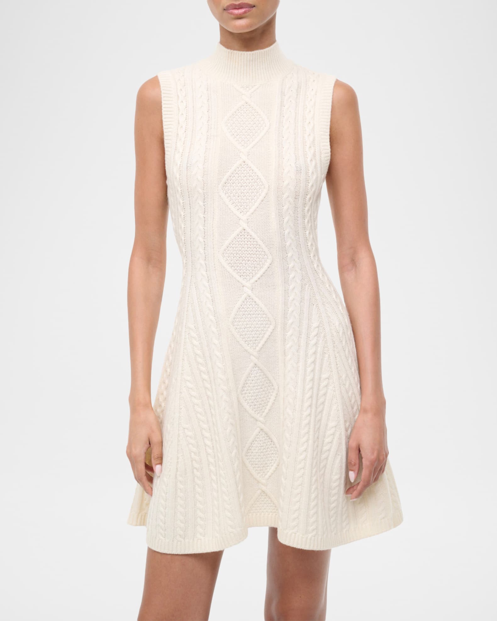 STAUD Charade Cable-Knit Mini Dress | Neiman Marcus