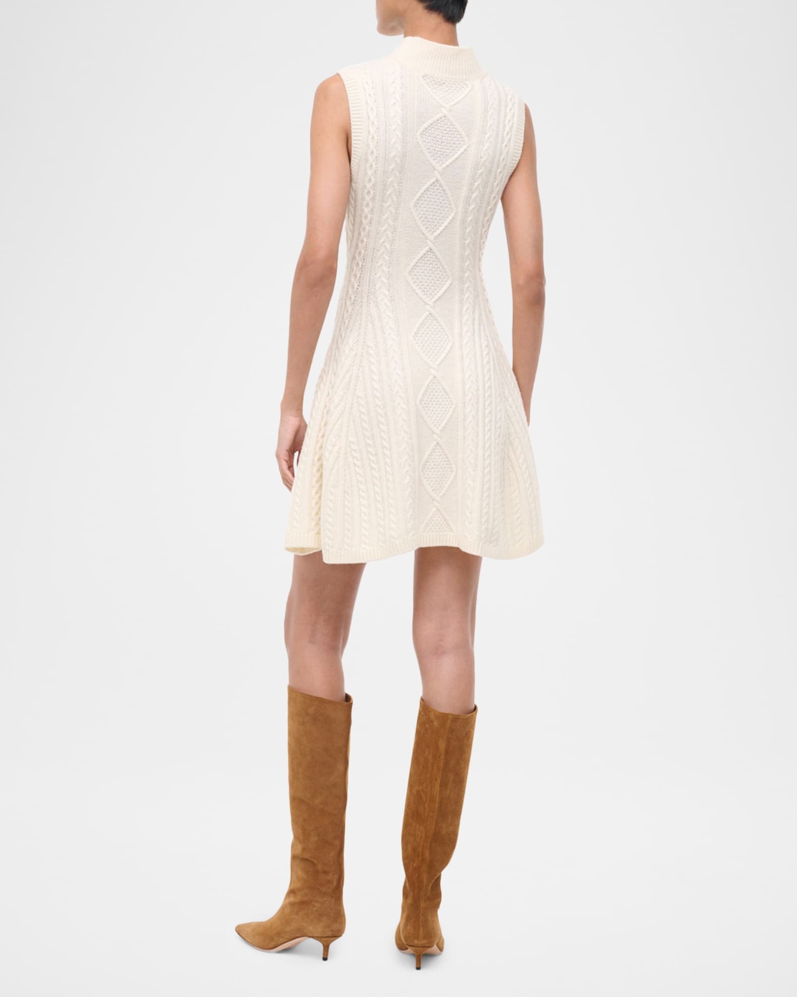 STAUD Charade Cable-Knit Mini Dress | Neiman Marcus