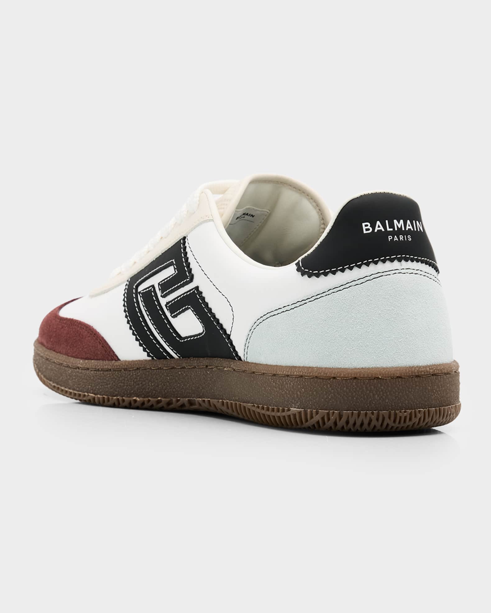 Balmain Men's Swan Suede and Nylon Low-Top Sneakers | Neiman Marcus