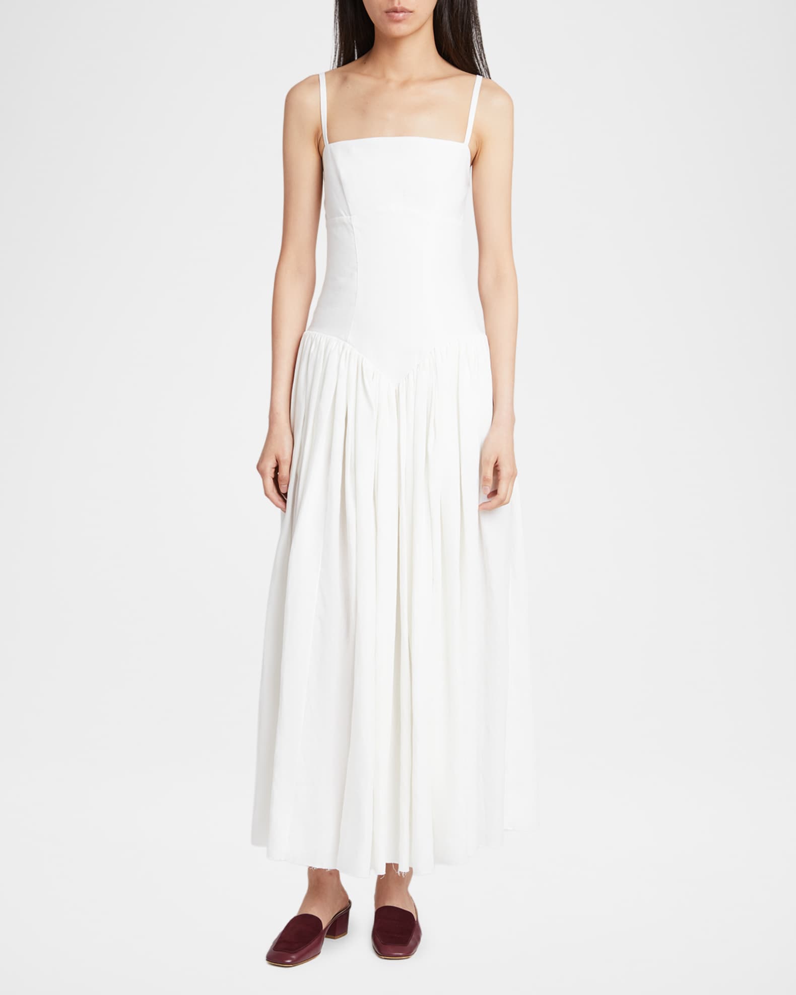 Gabriela Hearst Alena Mixed Leather Block-Heel Mules | Neiman Marcus