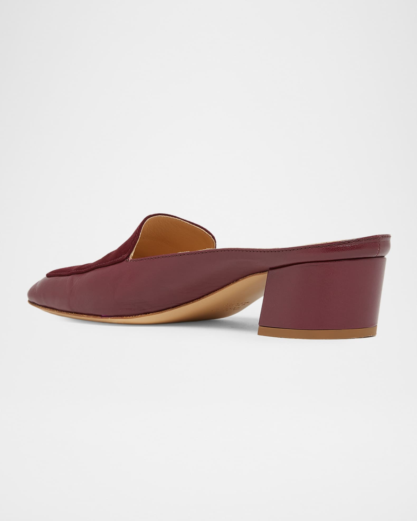 Gabriela Hearst Alena Mixed Leather Block-Heel Mules | Neiman Marcus
