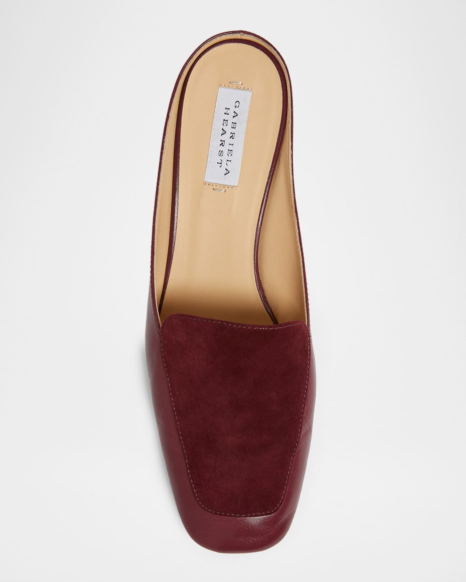 Gabriela Hearst Alena Mixed Leather Block-Heel Mules | Neiman Marcus
