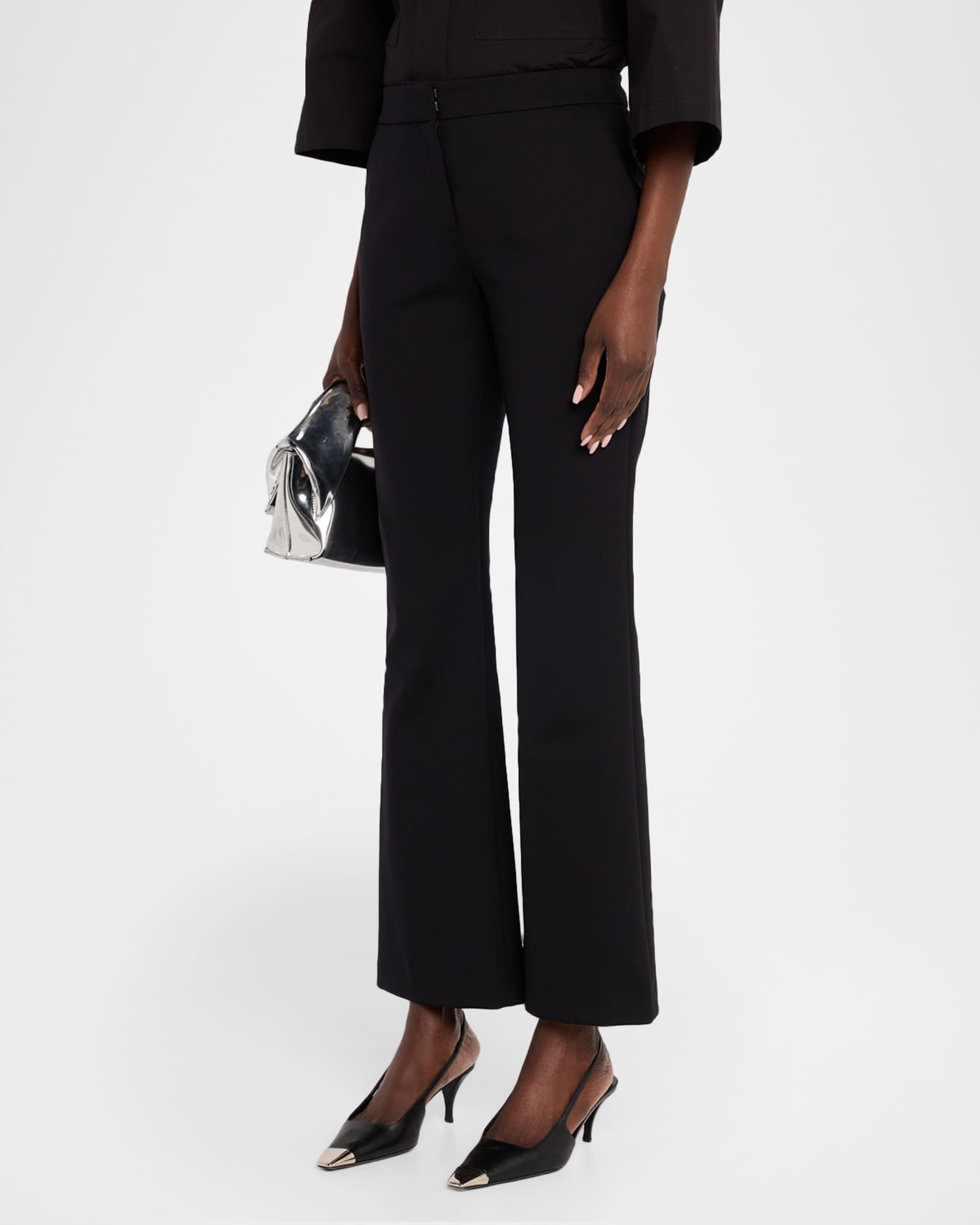 Lafayette 148 New York Gates Cropped Flare-Leg Pants | Neiman Marcus