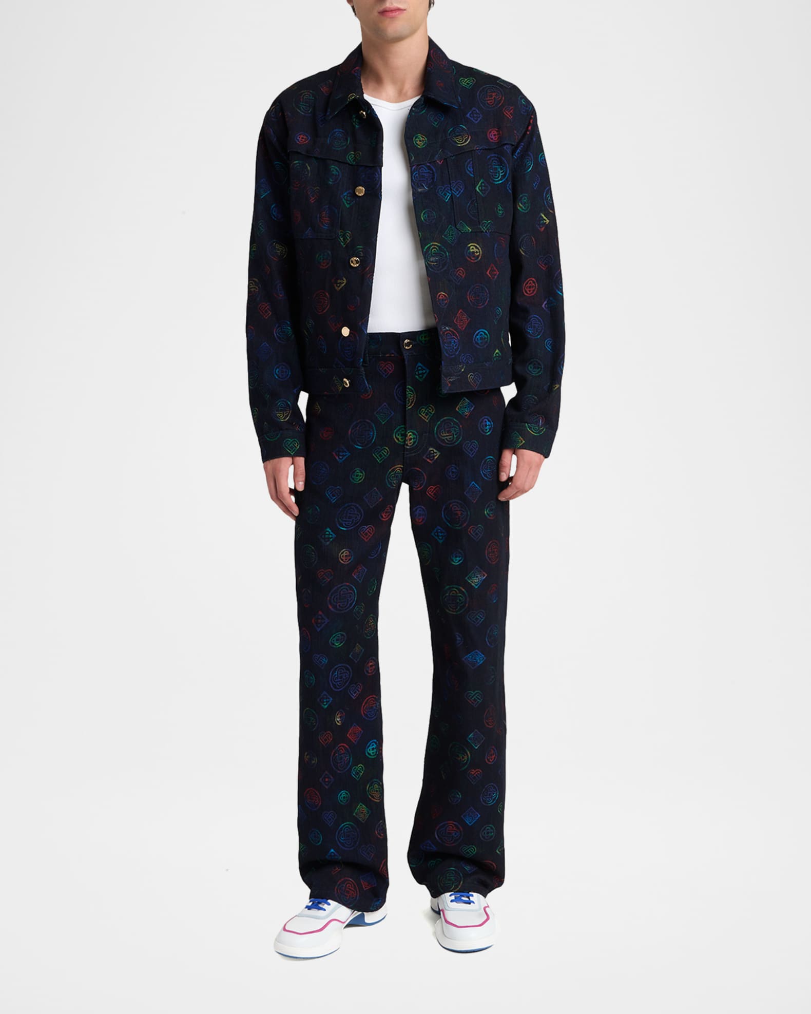 CASABLANCA Men's Heat Map Denim Jacket | Neiman Marcus