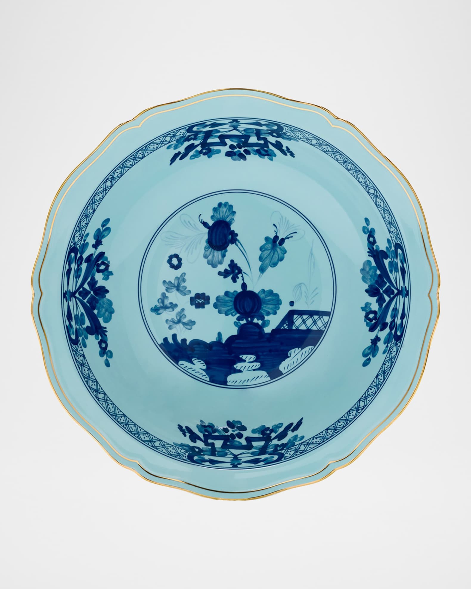 GINORI 1735 Oriente Italiano Iris Deep Round Serving Bowl | Neiman Marcus