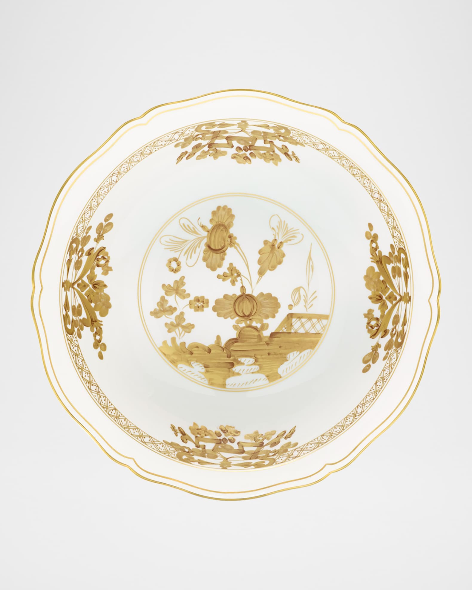 GINORI 1735 Oriente Italiano Aurum Deep Round Serving Bowl | Neiman Marcus