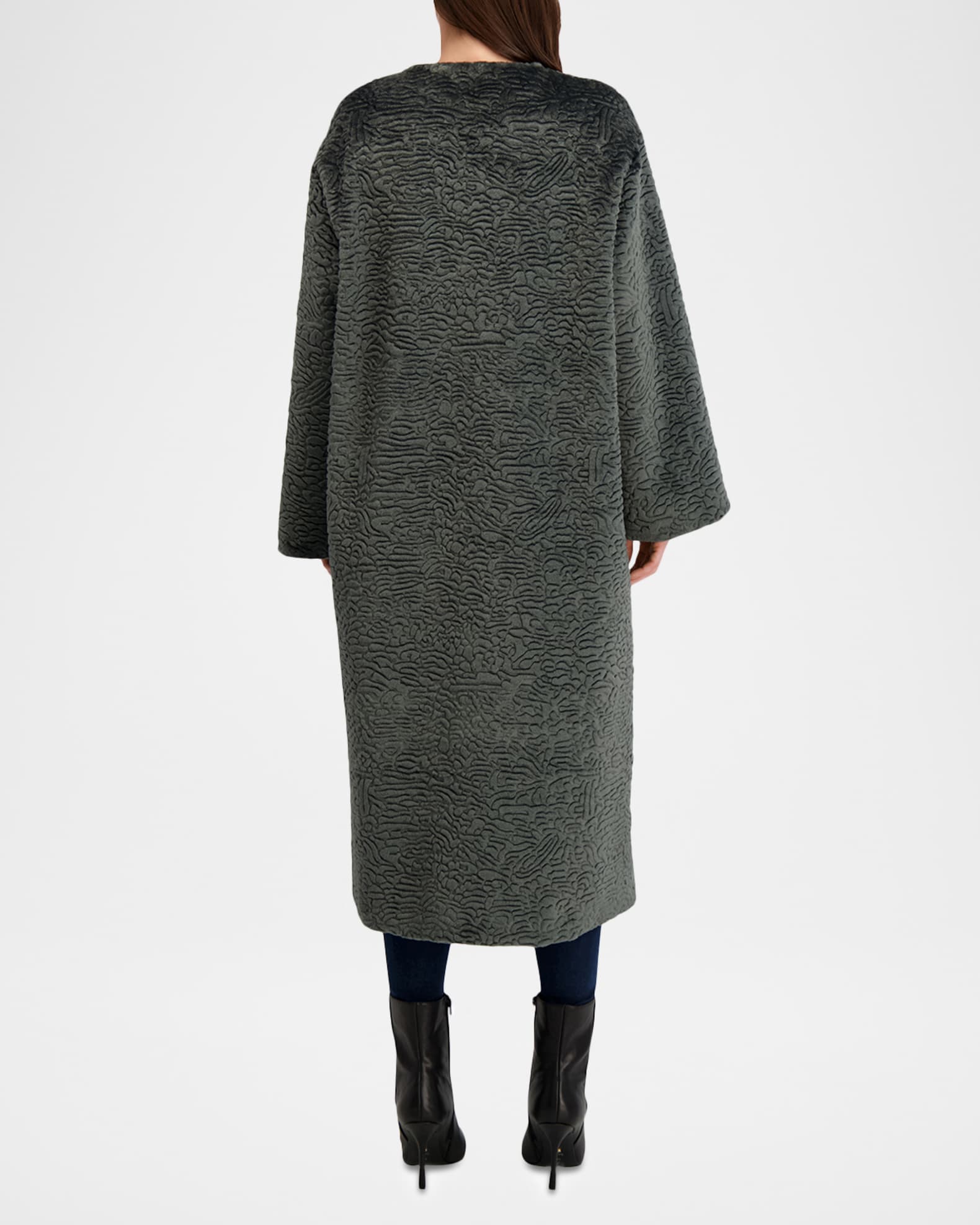 Lyla Grant Fur-Free Textured Faux Shearling Coat | Neiman Marcus
