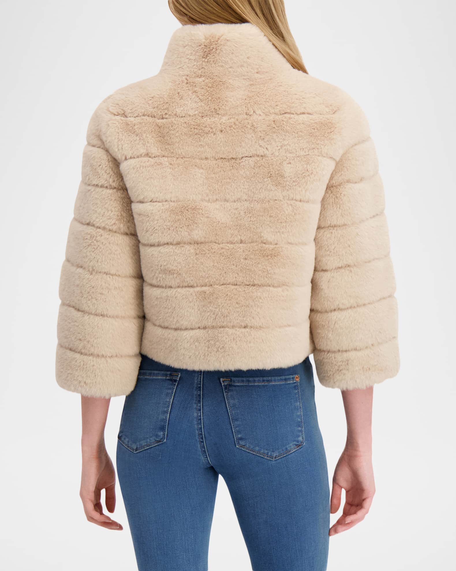 Lyla Grant Fur-Free Short Faux Rabbit Coat | Neiman Marcus