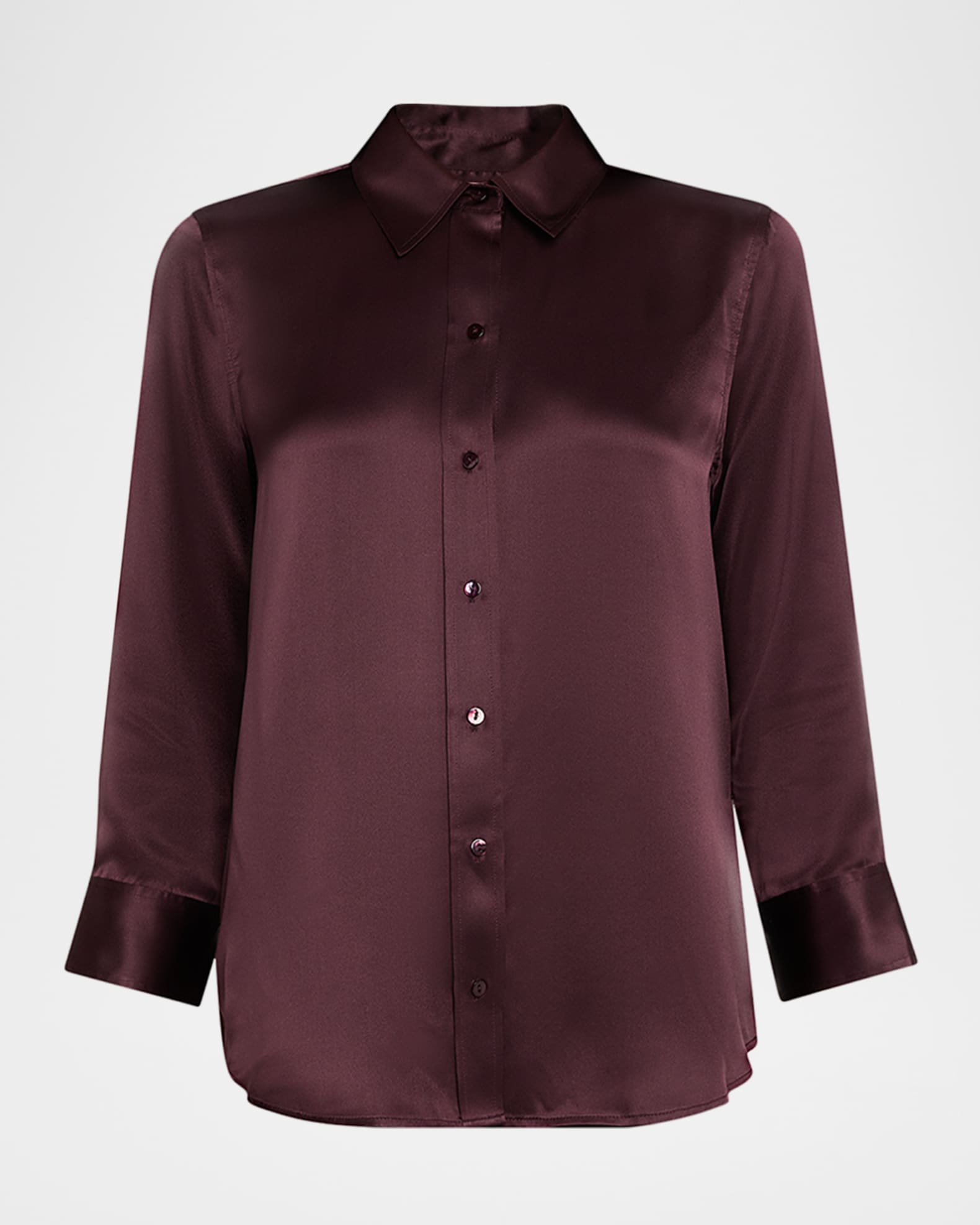 L'Agence Dani Silk Button-Front Blouse | Neiman Marcus