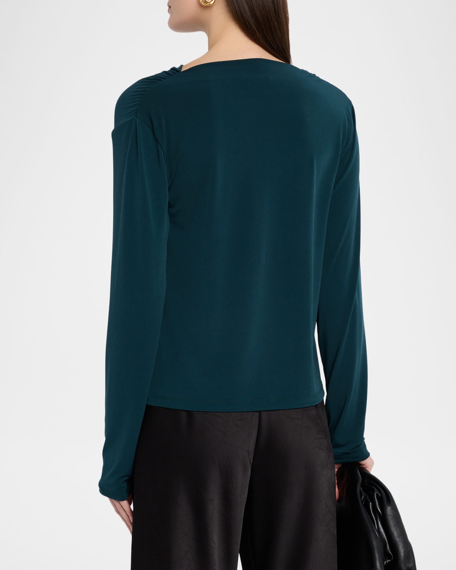 Vince Matte Jersey Cowl-Neck Blouse | Neiman Marcus