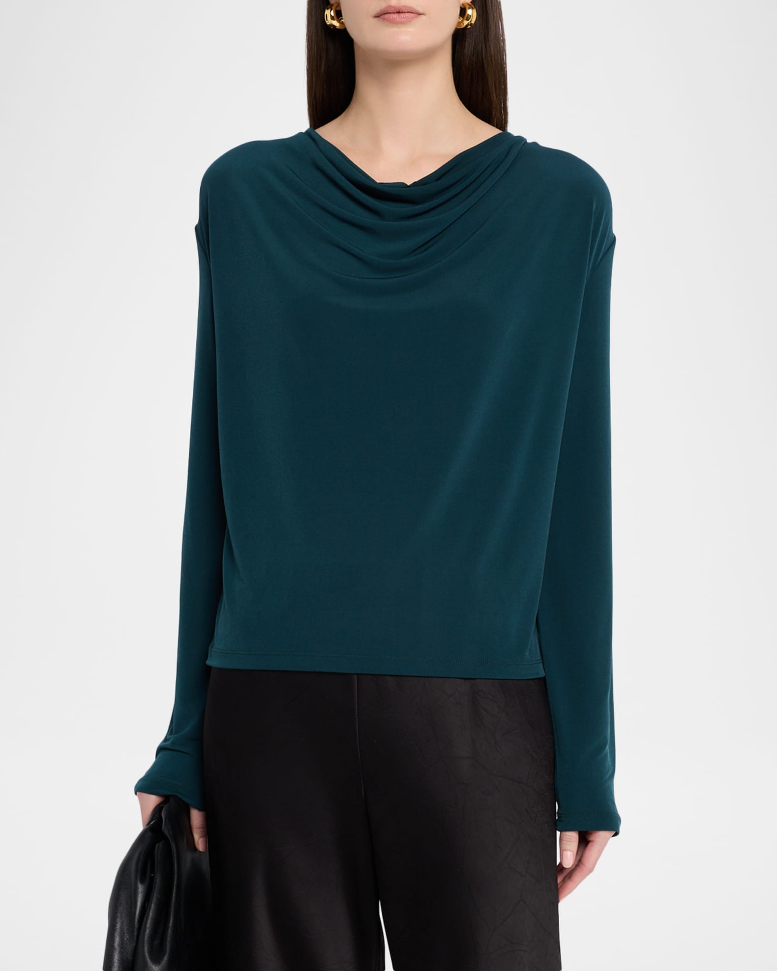 Vince Matte Jersey Cowl-Neck Blouse | Neiman Marcus