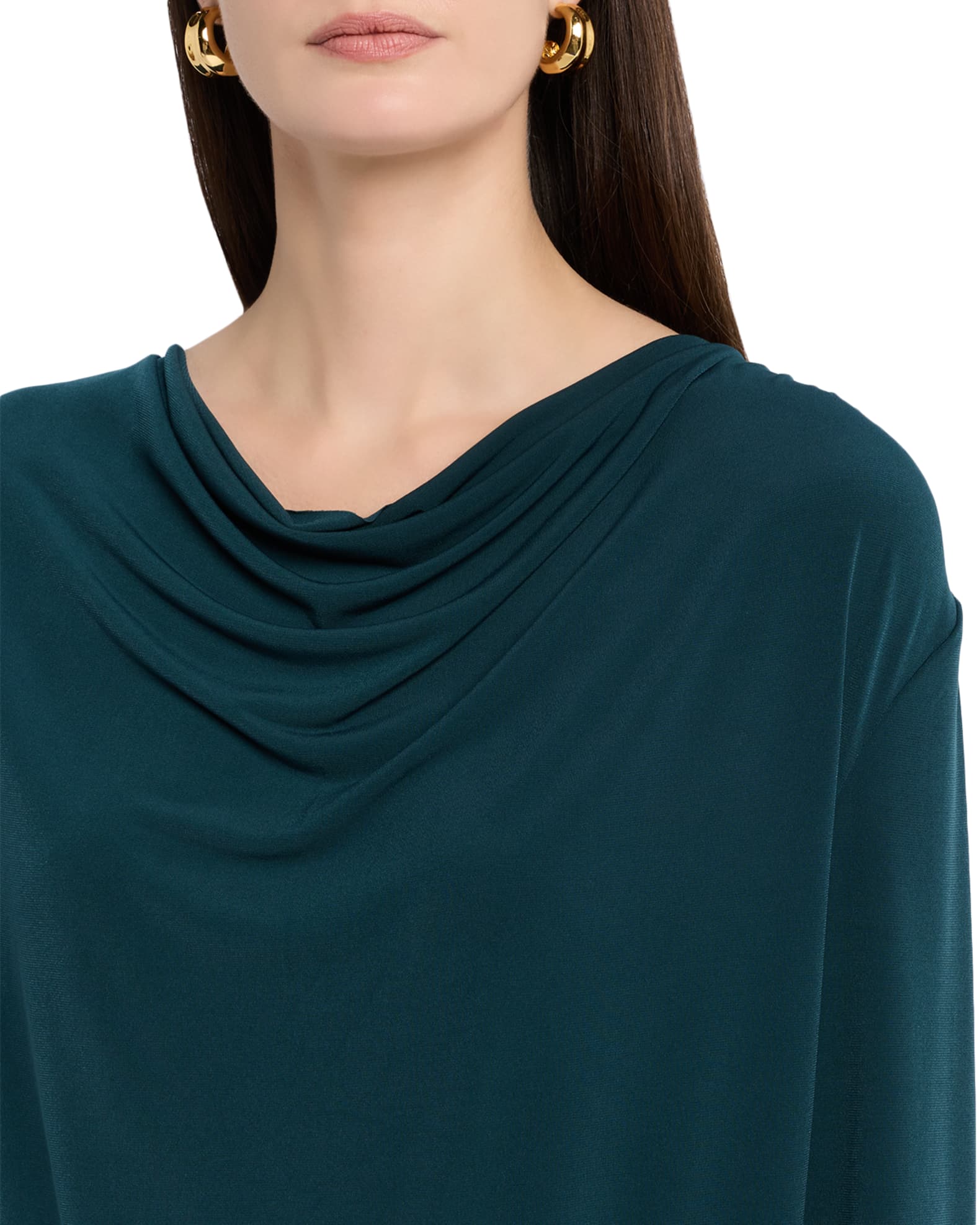 Vince Matte Jersey Cowl-Neck Blouse | Neiman Marcus