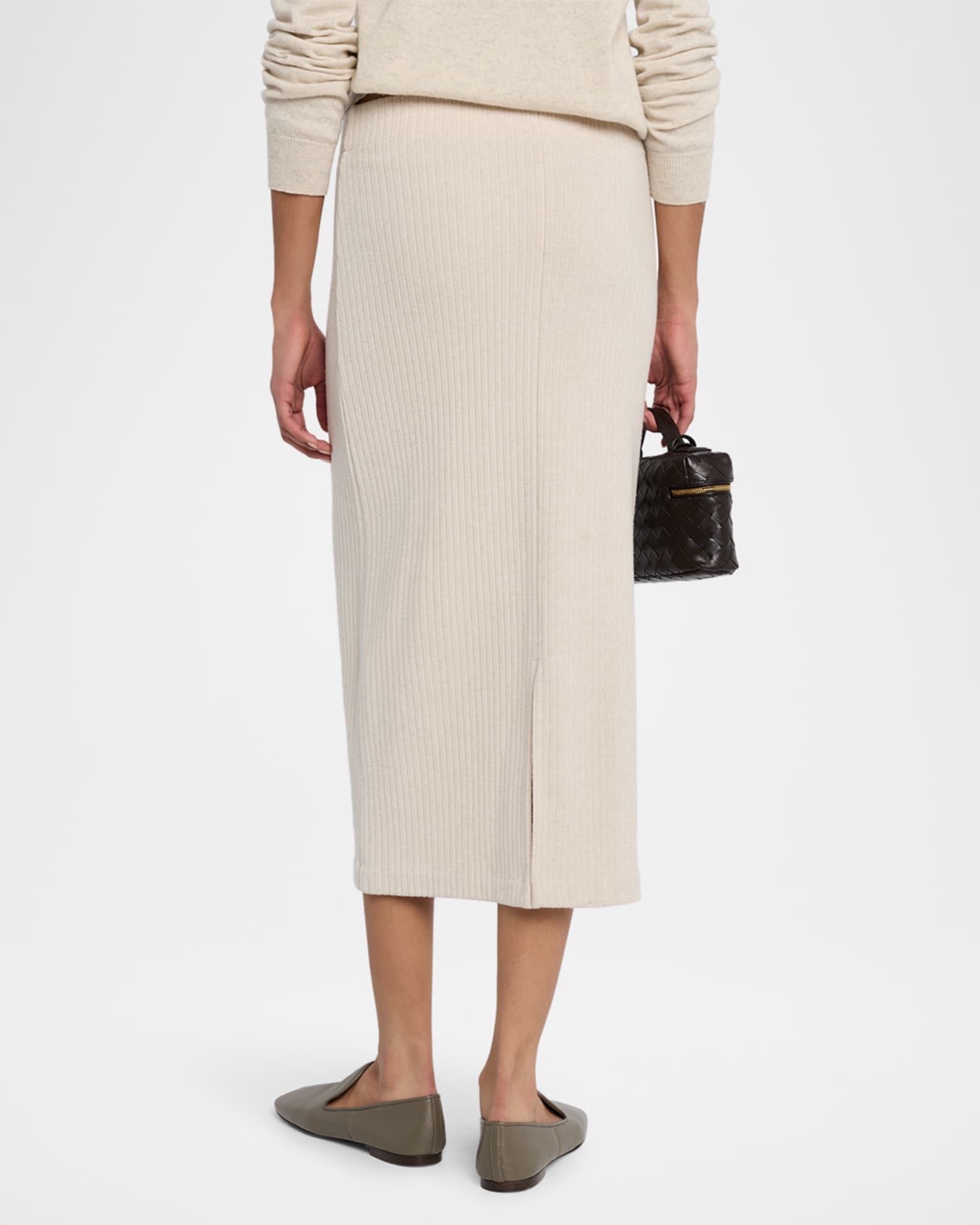 Vince Rib-Knit Midi Skirt | Neiman Marcus