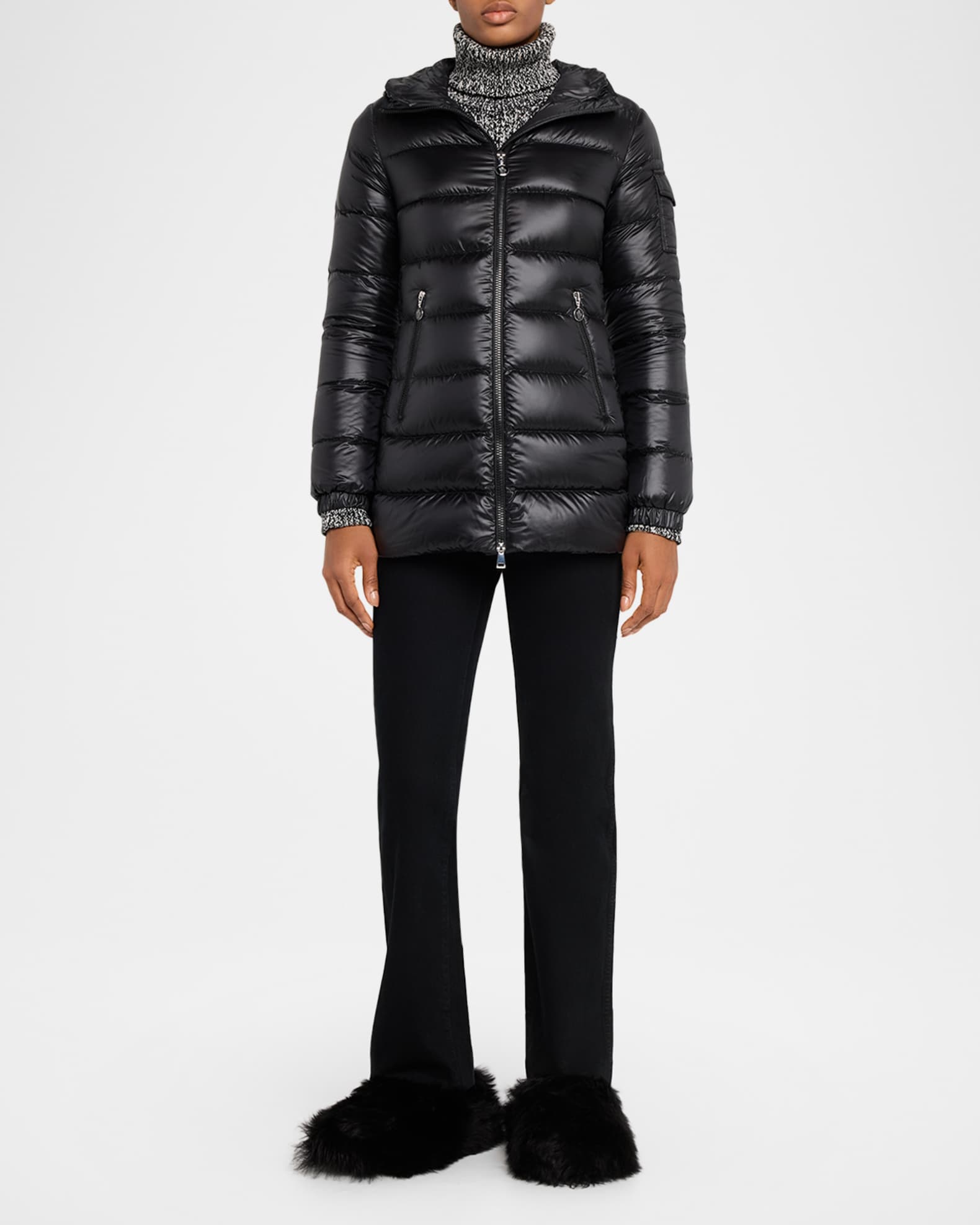 Moncler Snug Shearling Slippers | Neiman Marcus