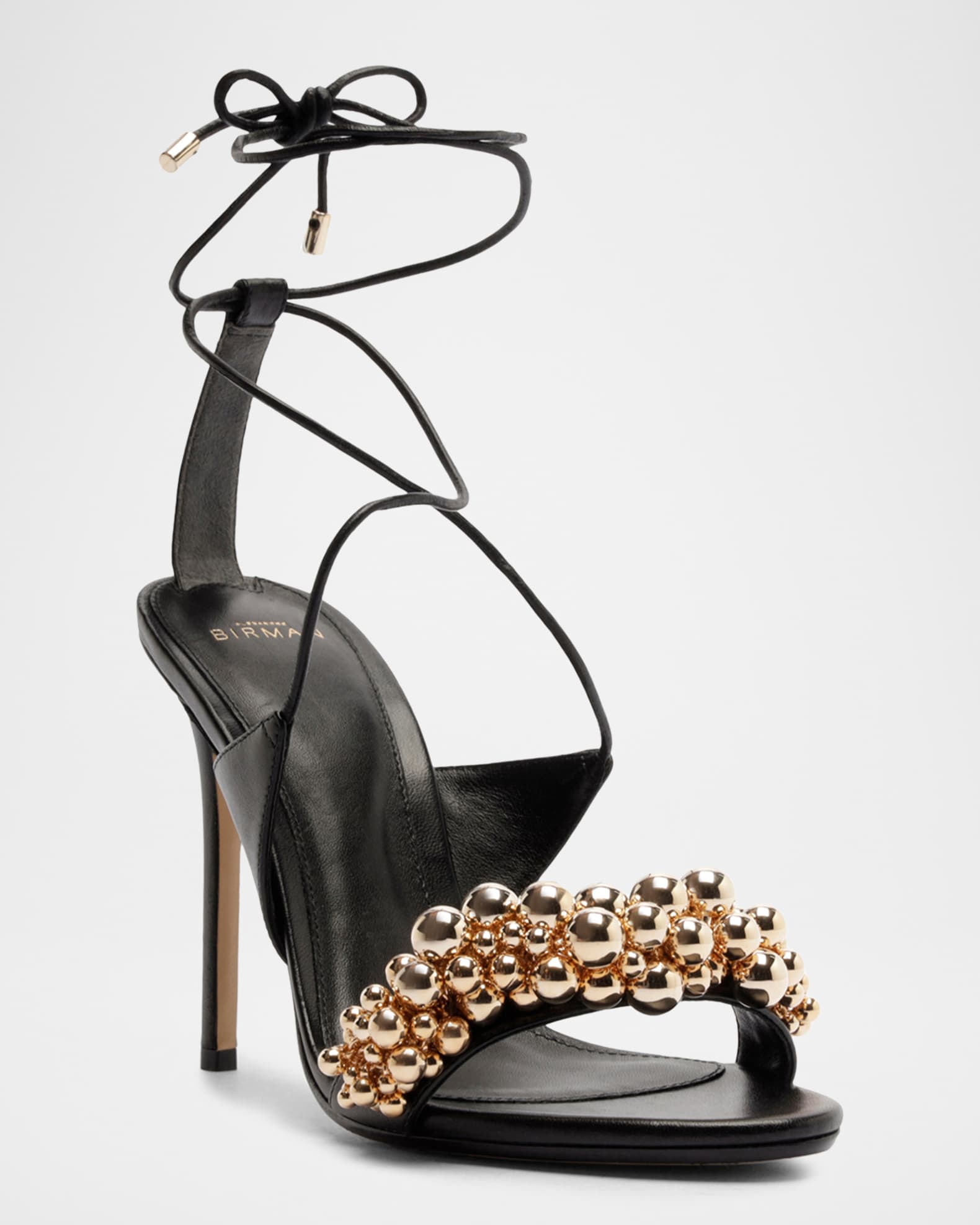 Alexandre Birman Gia 100 mm Leather Ankle-Tie Sandals | Neiman Marcus