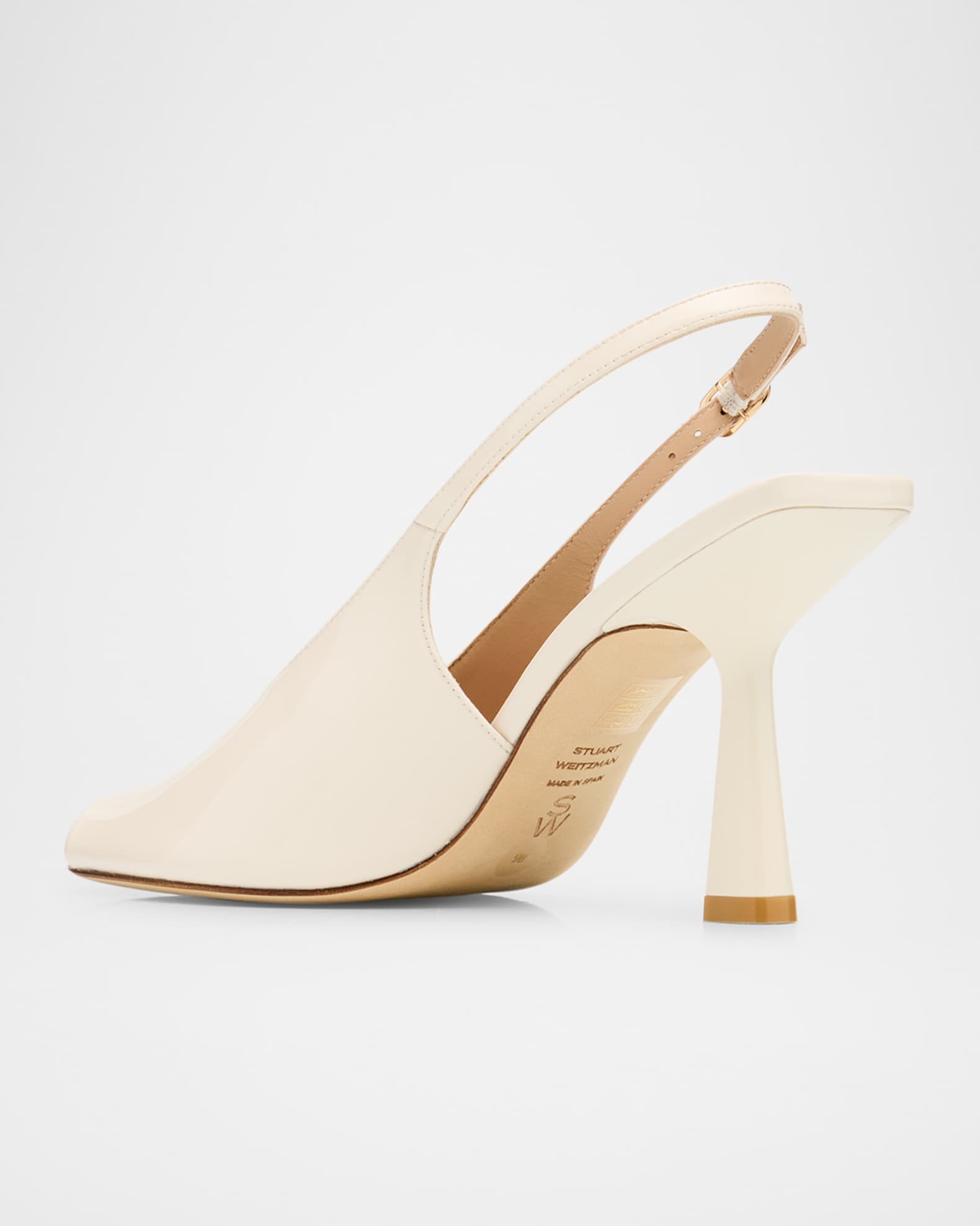 Stuart Weitzman 85mm Val Patent Leather Slingback Pumps | Neiman Marcus
