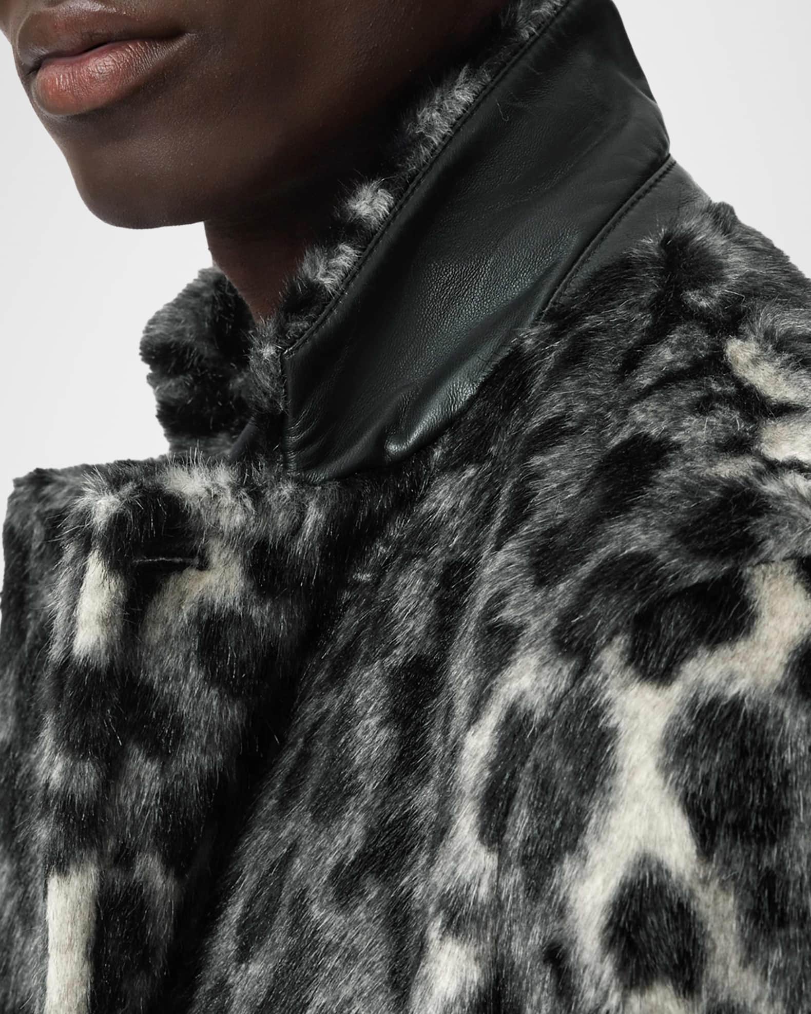 black leopard fur jacket