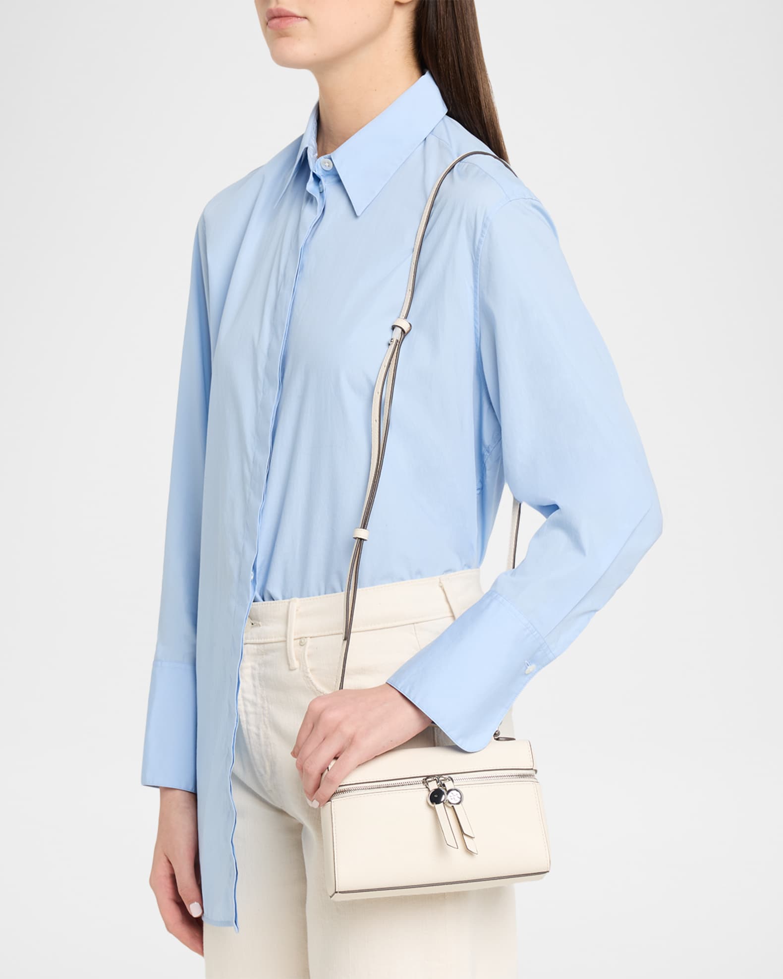 Tory Burch Romy Slim Leather Top-Handle Bag | Neiman Marcus