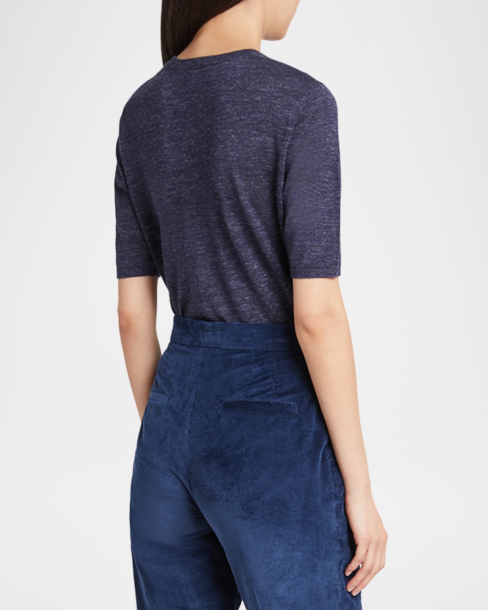 Gabriela Hearst Chryse Short-Sleeve Melange Cashmere Sweater | Neiman ...