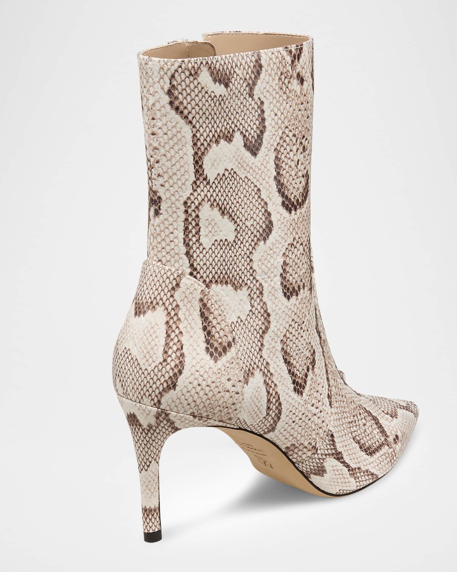 Stuart Weitzman 75mm Stuart Power Snake-Embossed Leather Booties ...