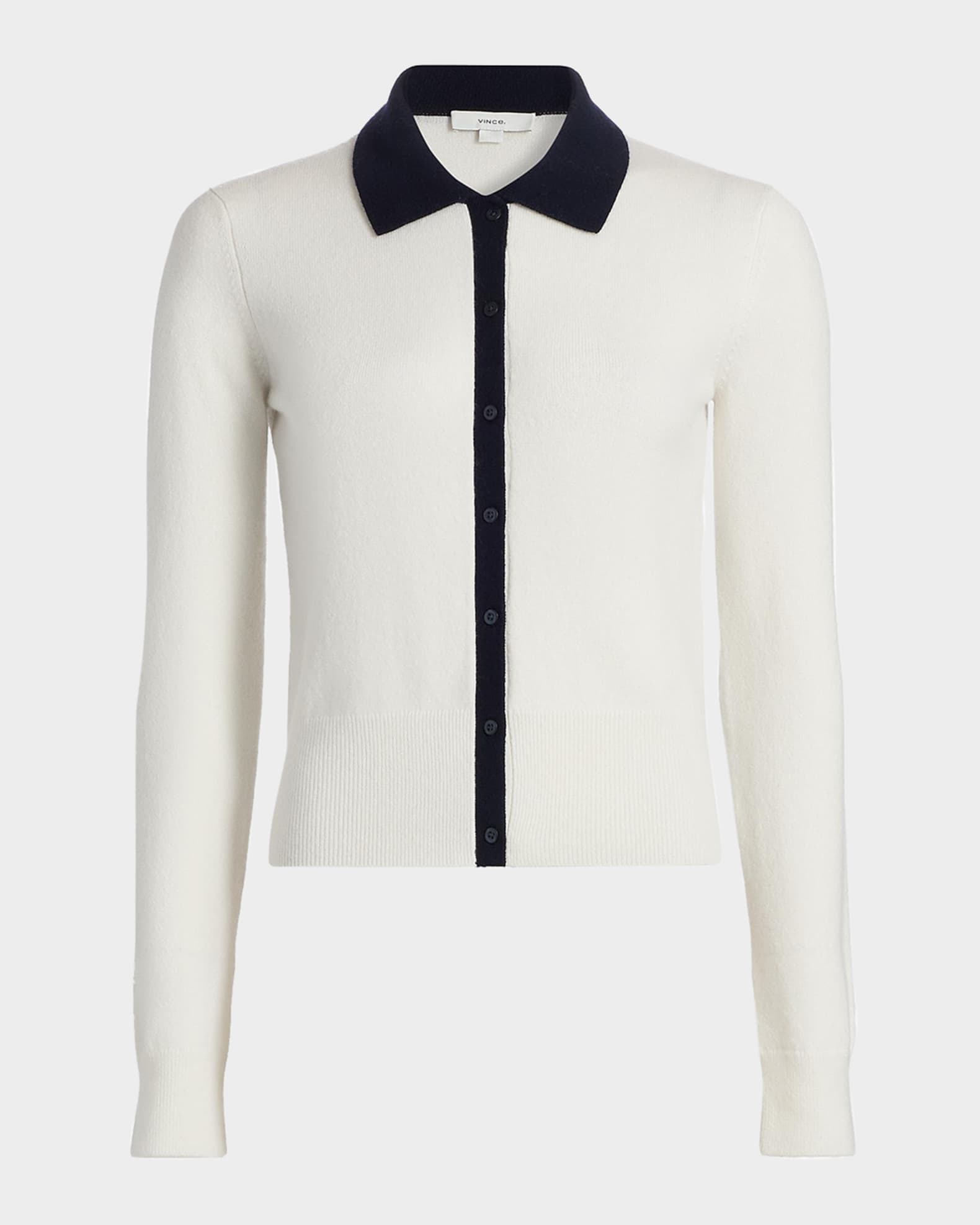 Vince Contrast Cashmere-Blend Cardigan | Neiman Marcus