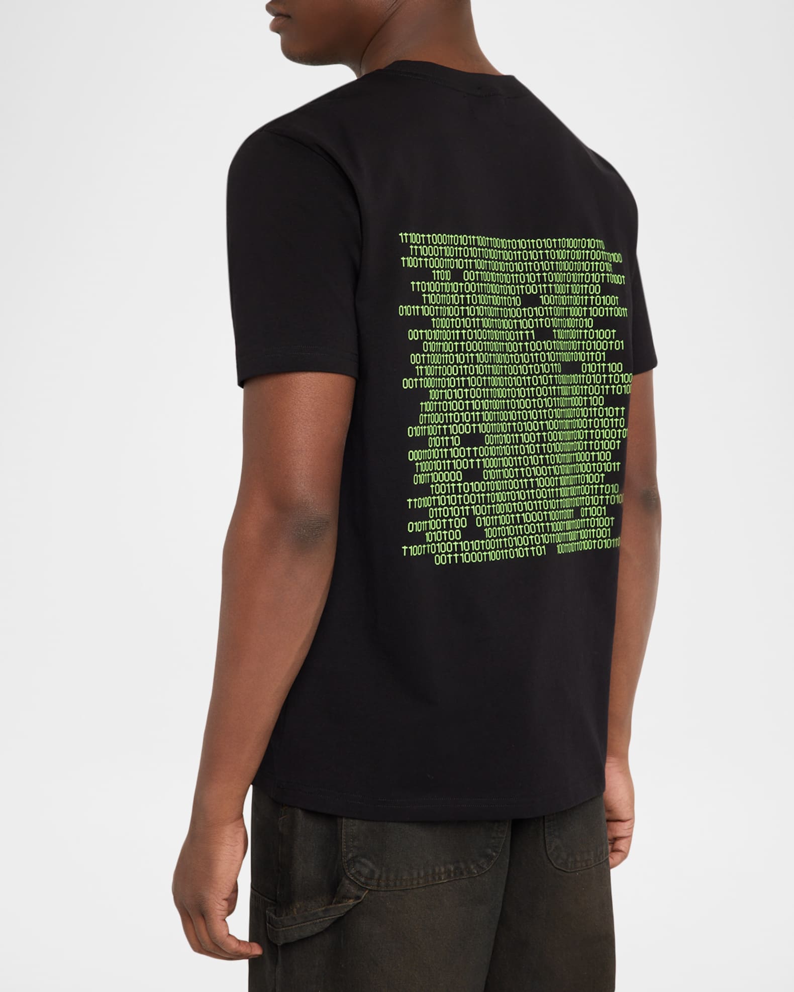 RTA Men's Binary Code Cotton Logo T-Shirt | Neiman Marcus