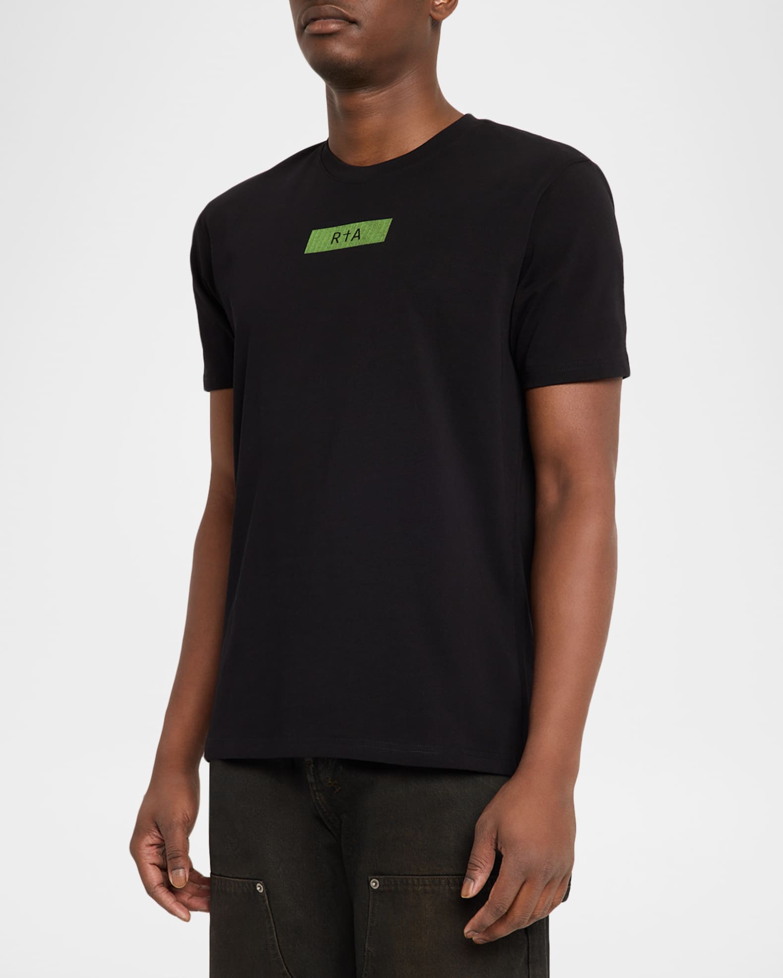 RTA Men's Binary Code Cotton Logo T-Shirt | Neiman Marcus