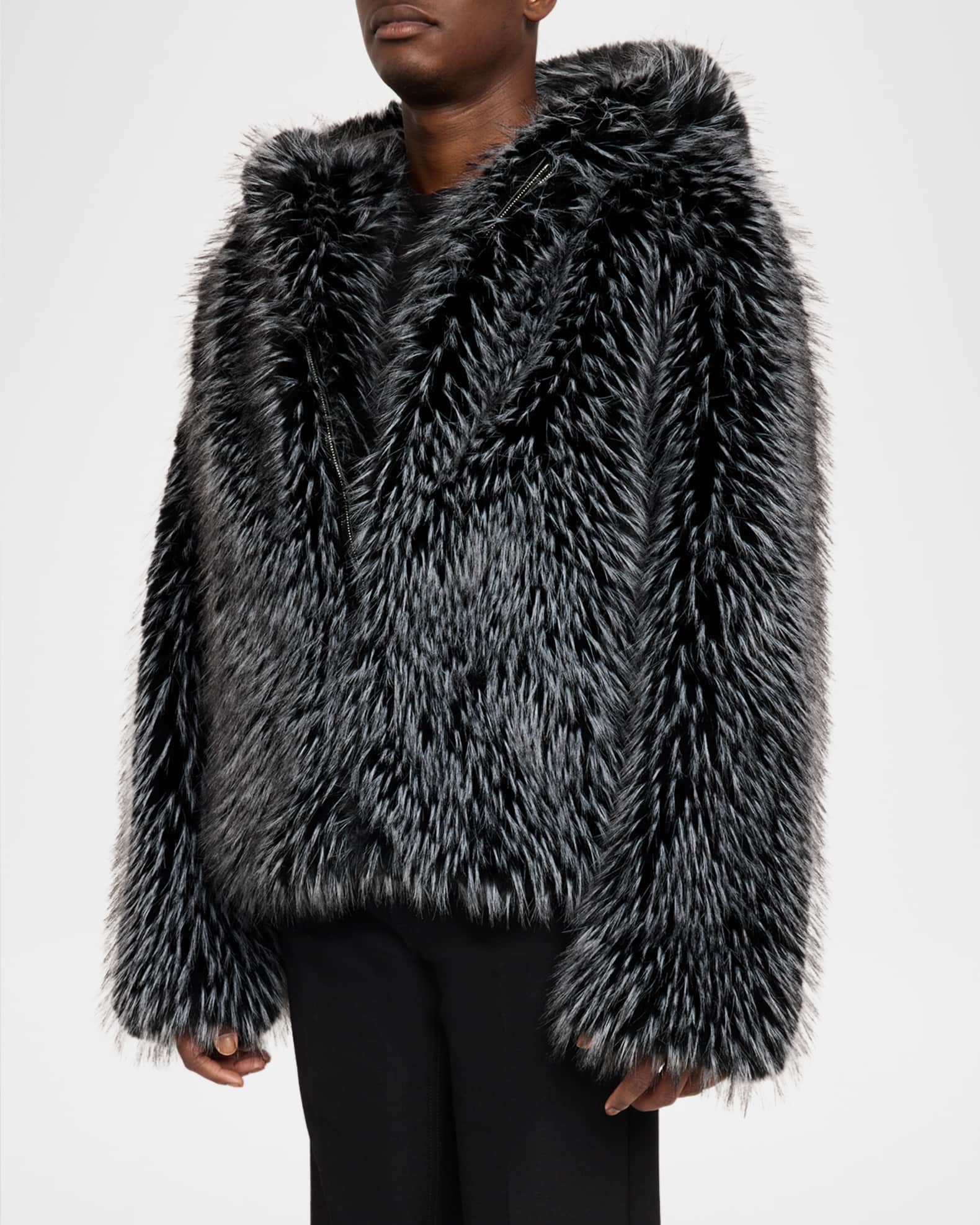 RTA Men's Sam Faux Fur Jacket | Neiman Marcus