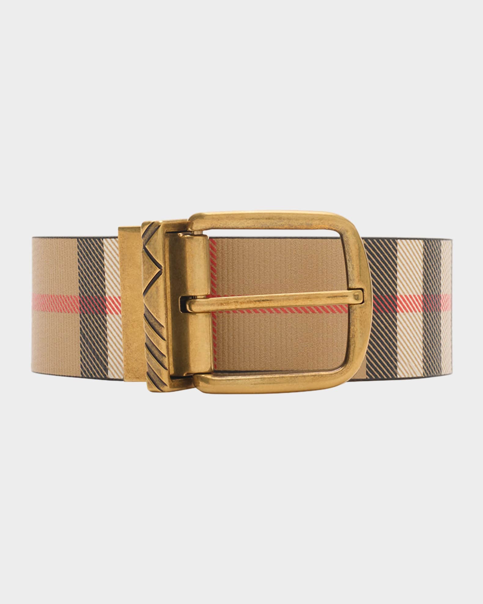 Burberry Men's Pin-Buckle Reversible Leather Belt | Neiman Marcus