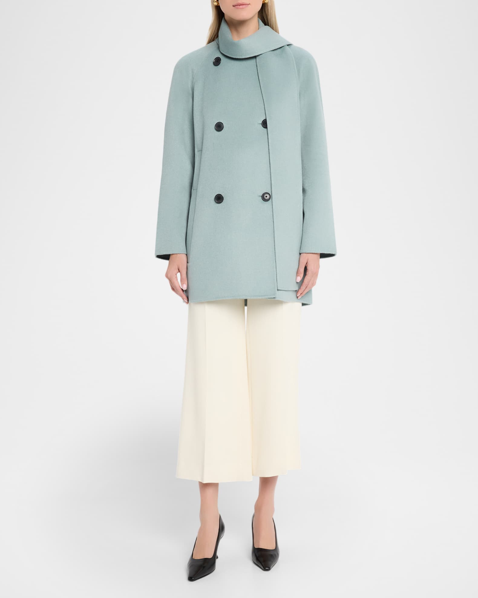 Proenza Schouler White Label Brisa Wool-Cashmere Scarf Coat | Neiman Marcus