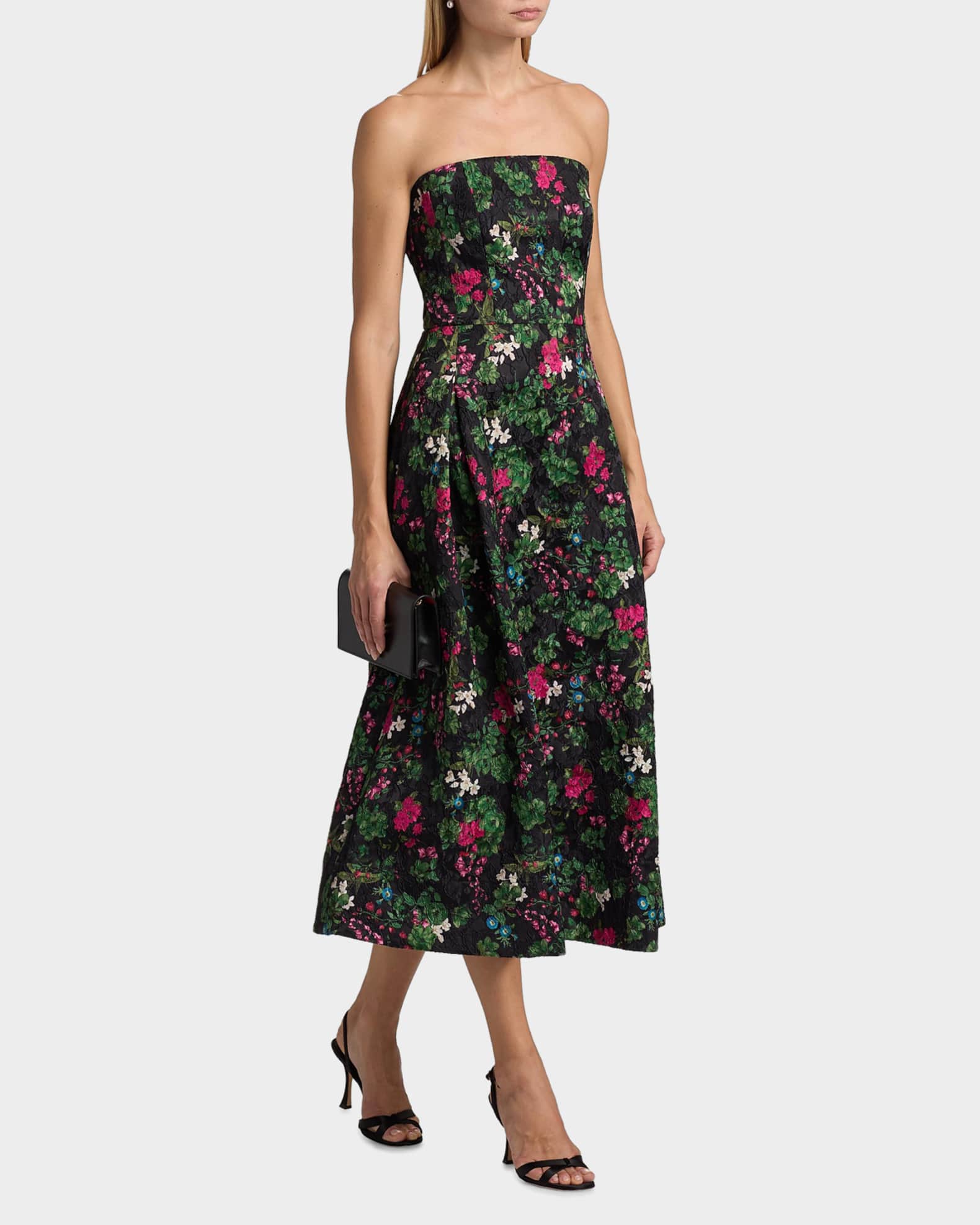 SACHIN BABI Shay Floral Cloqure Midi-Dress | Neiman Marcus