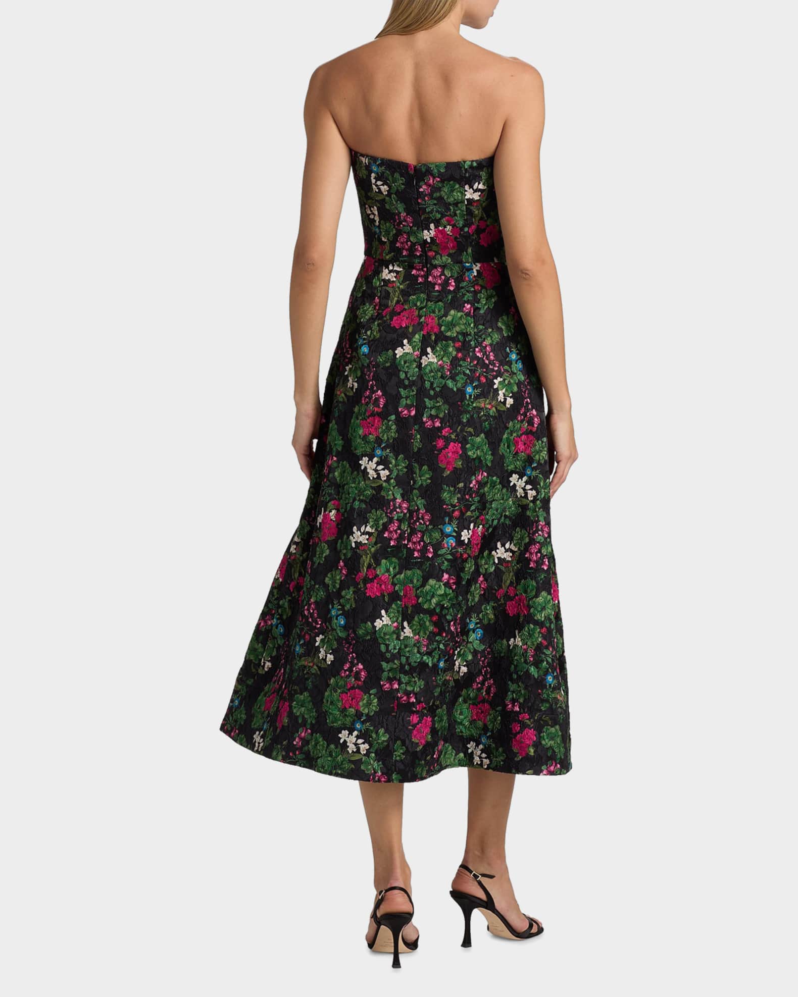 SACHIN BABI Shay Floral Cloqure Midi-Dress | Neiman Marcus