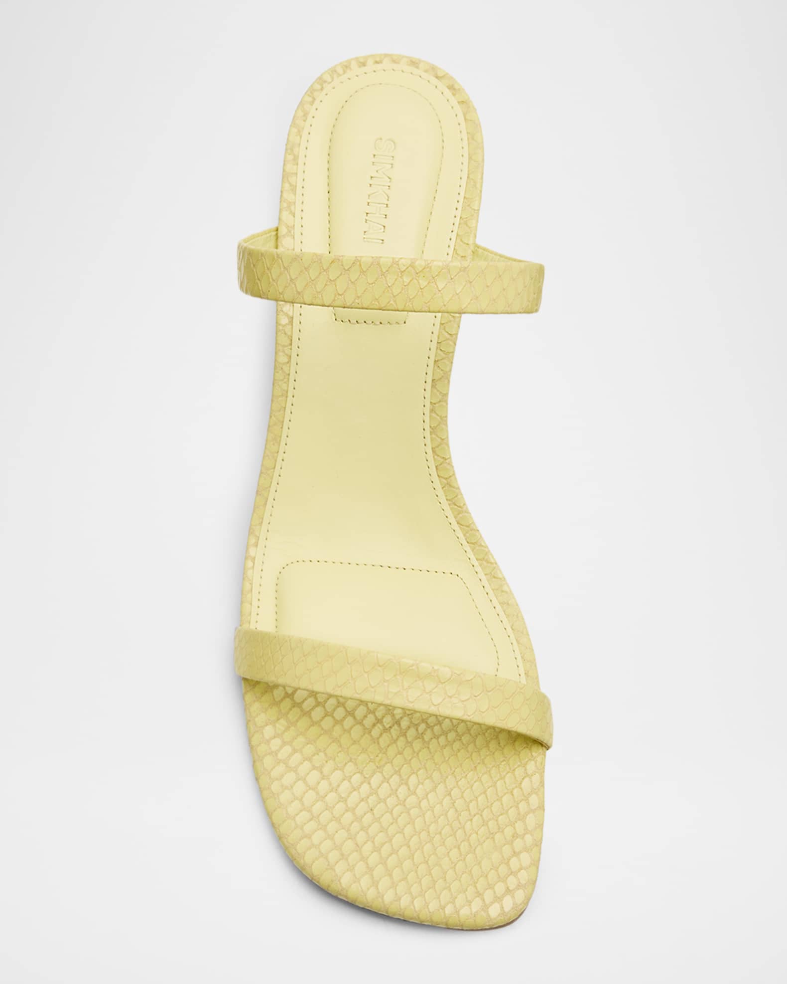 SIMKHAI Clara Debossed Leather Sandals | Neiman Marcus