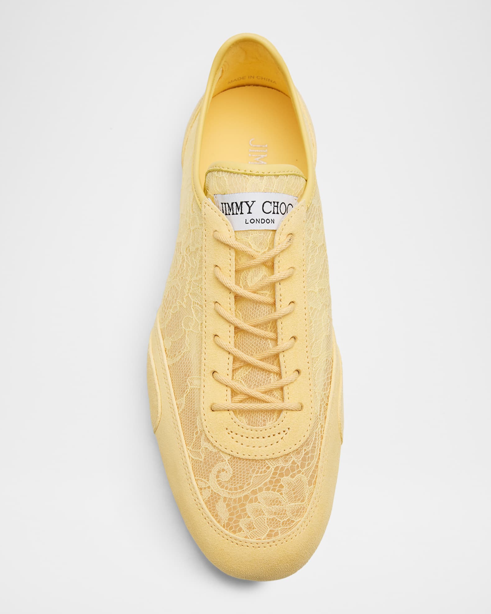 Jimmy Choo Sunny Floral Lace and Mixed Leather Trainers | Neiman Marcus