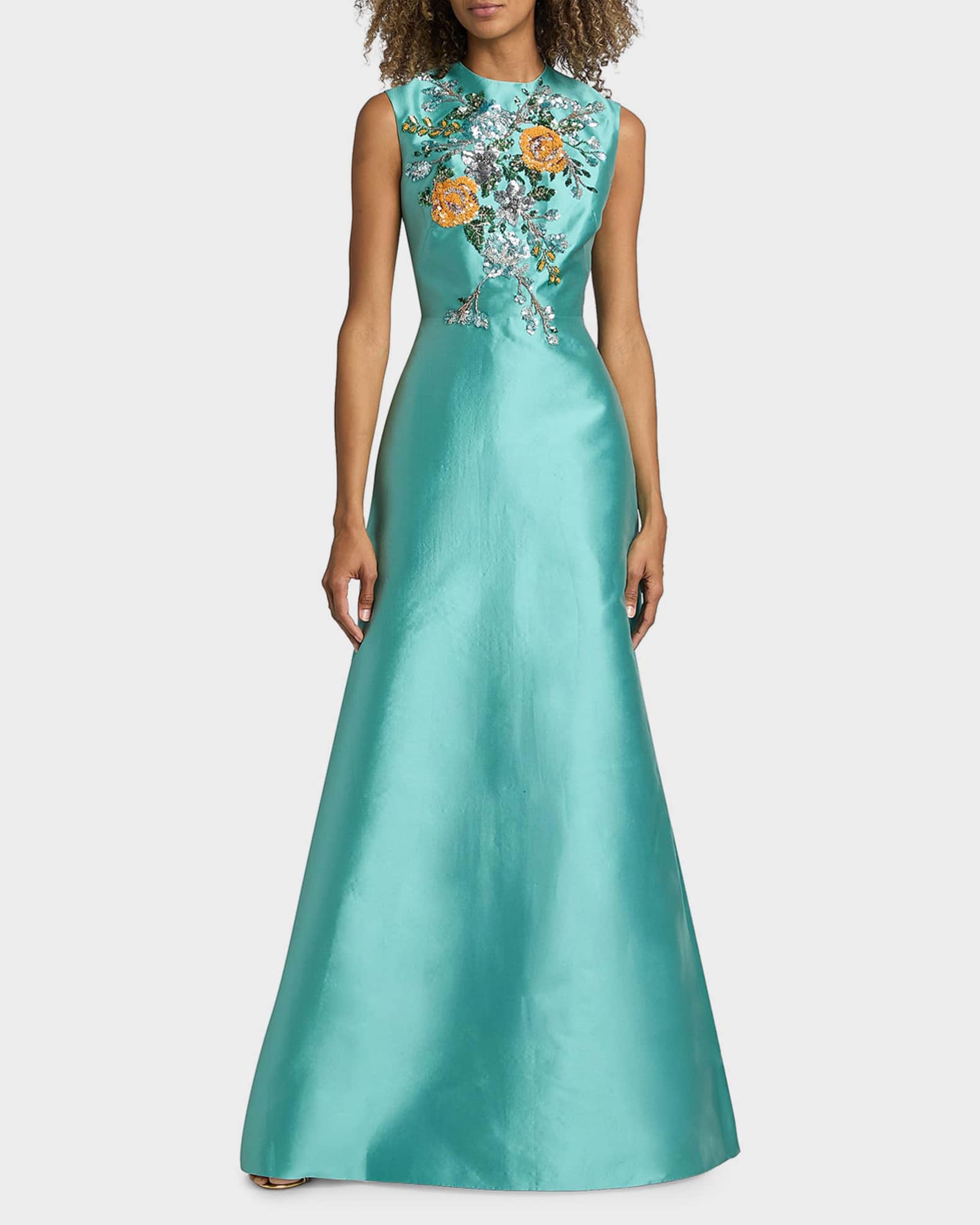 Reem Acra Petals, Spice, & Whispers of Plumage Fit & Flare Gown ...
