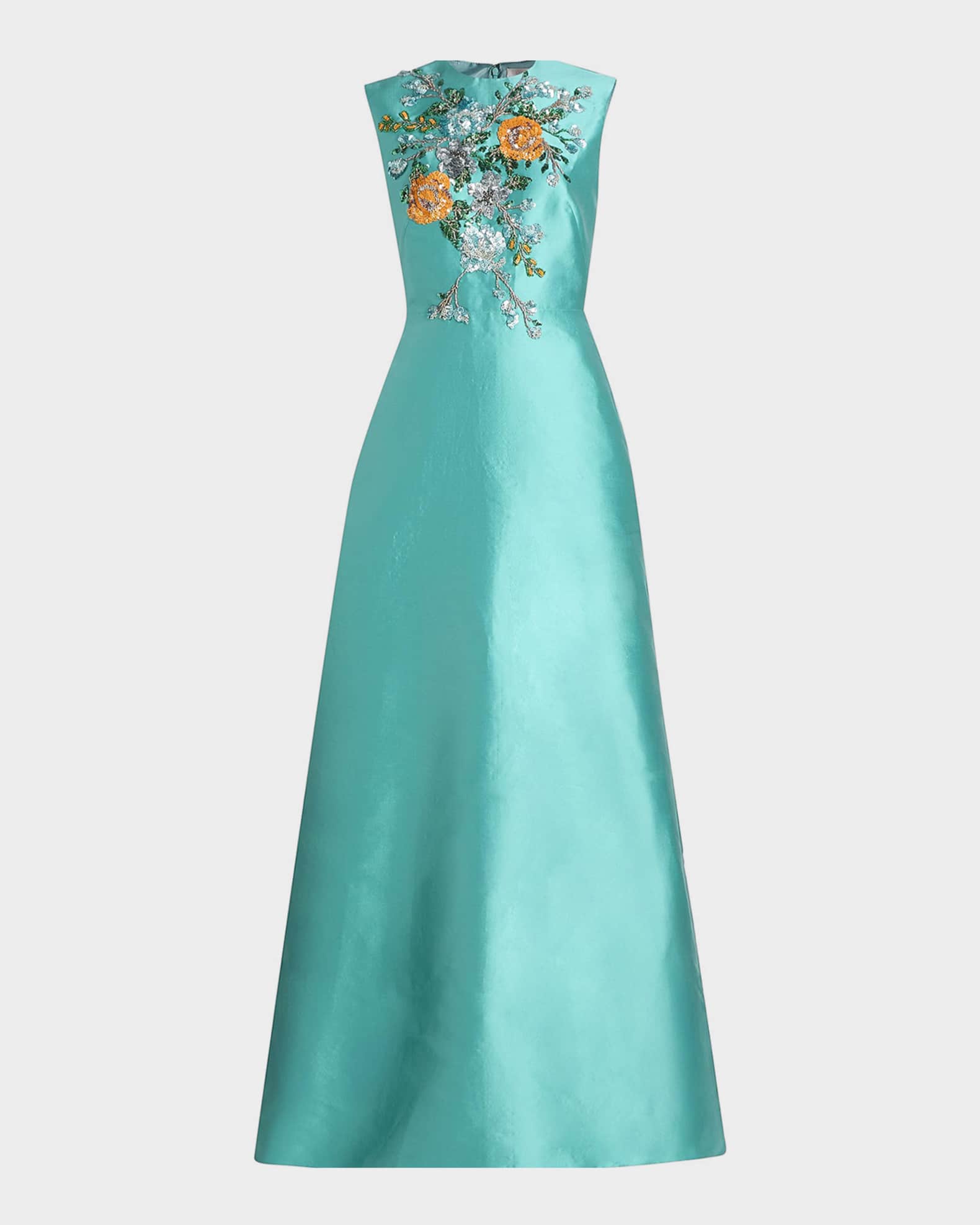 Reem Acra Petals, Spice, & Whispers of Plumage Fit & Flare Gown ...